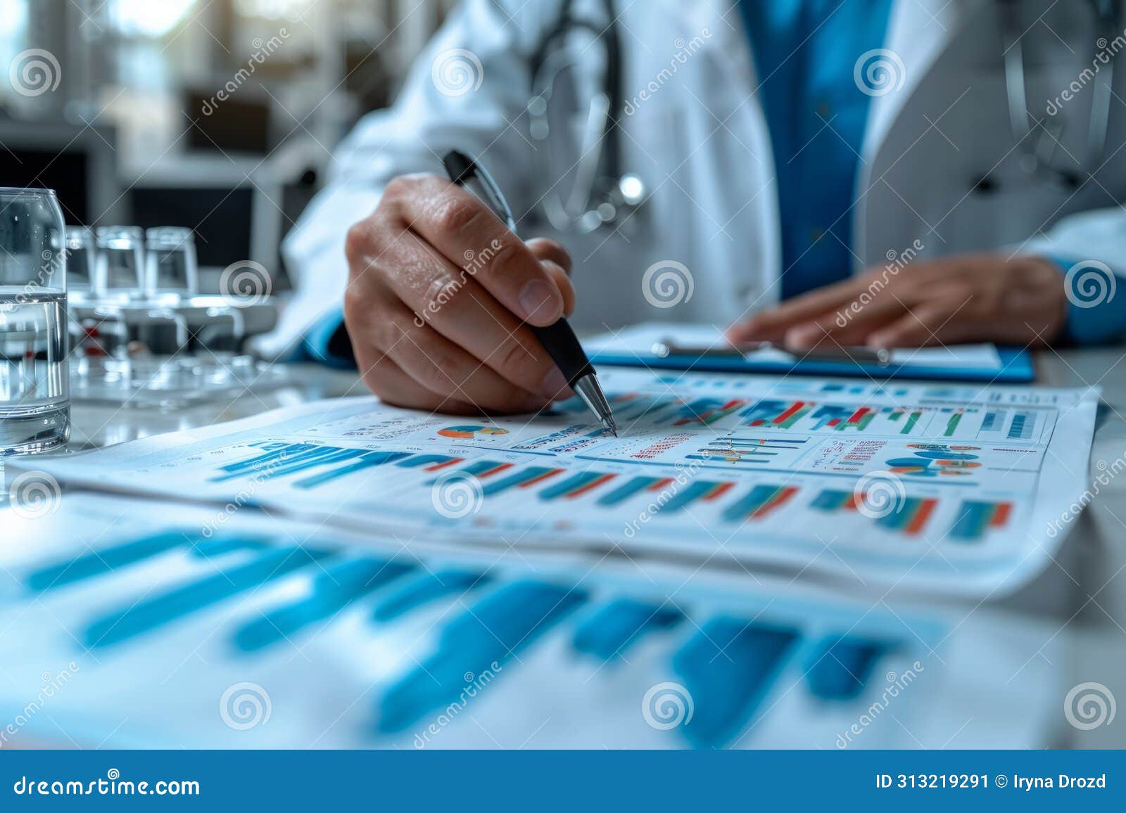 Medical Stethoscope on Chart, Medical Analysis Concept Stock Image ...