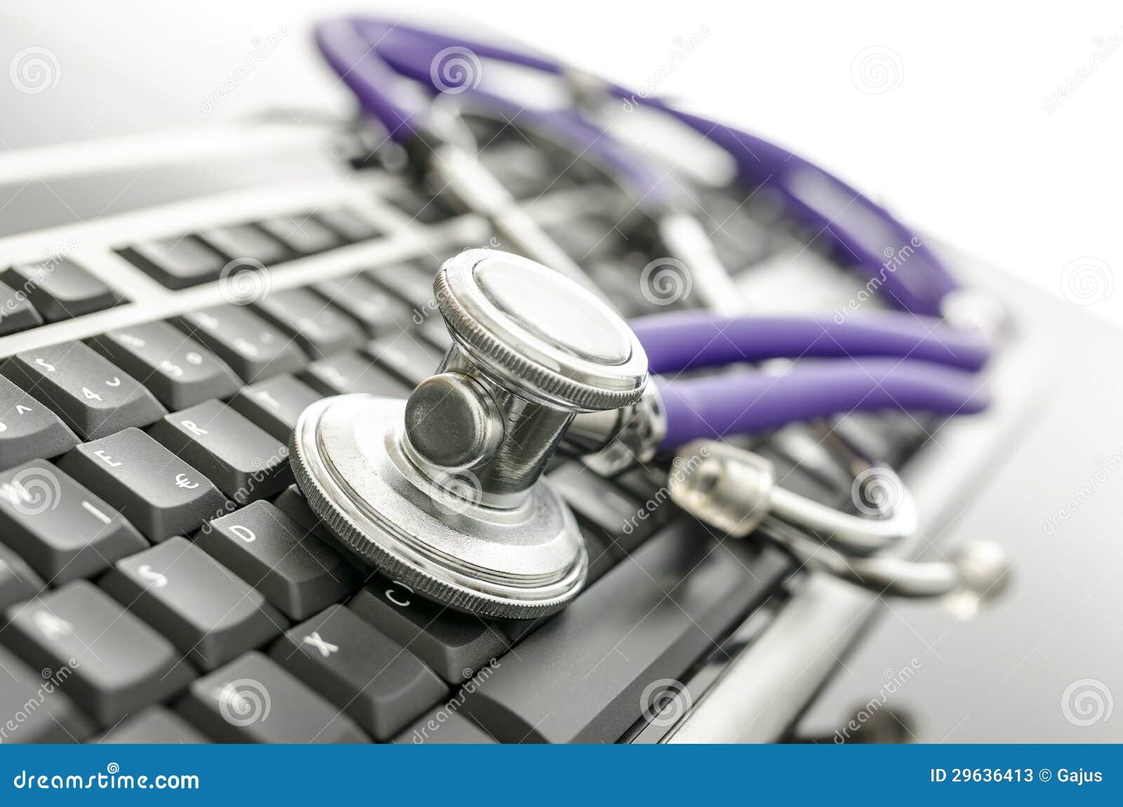 Medical Stethoscope on Computer Keyboard Stock Image - Image of ...