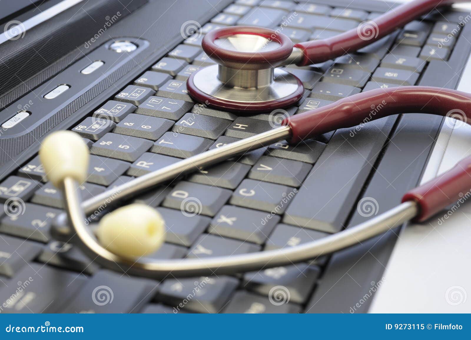 Medical Stethoscope And Computer Keyboard Royalty Free Stock Photo ...