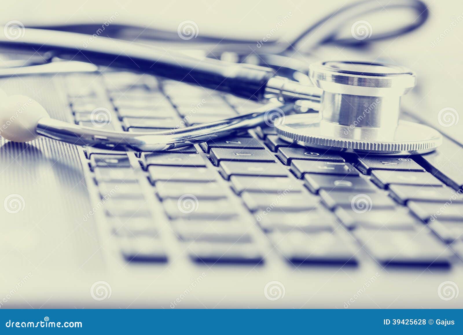 Medical Stethoscope on Computer Keyboard Stock Photo - Image of protect ...