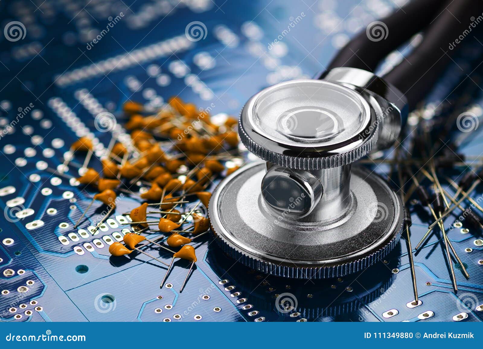 Medical Stethoscope and Electronics Stock Photo - Image of repair ...
