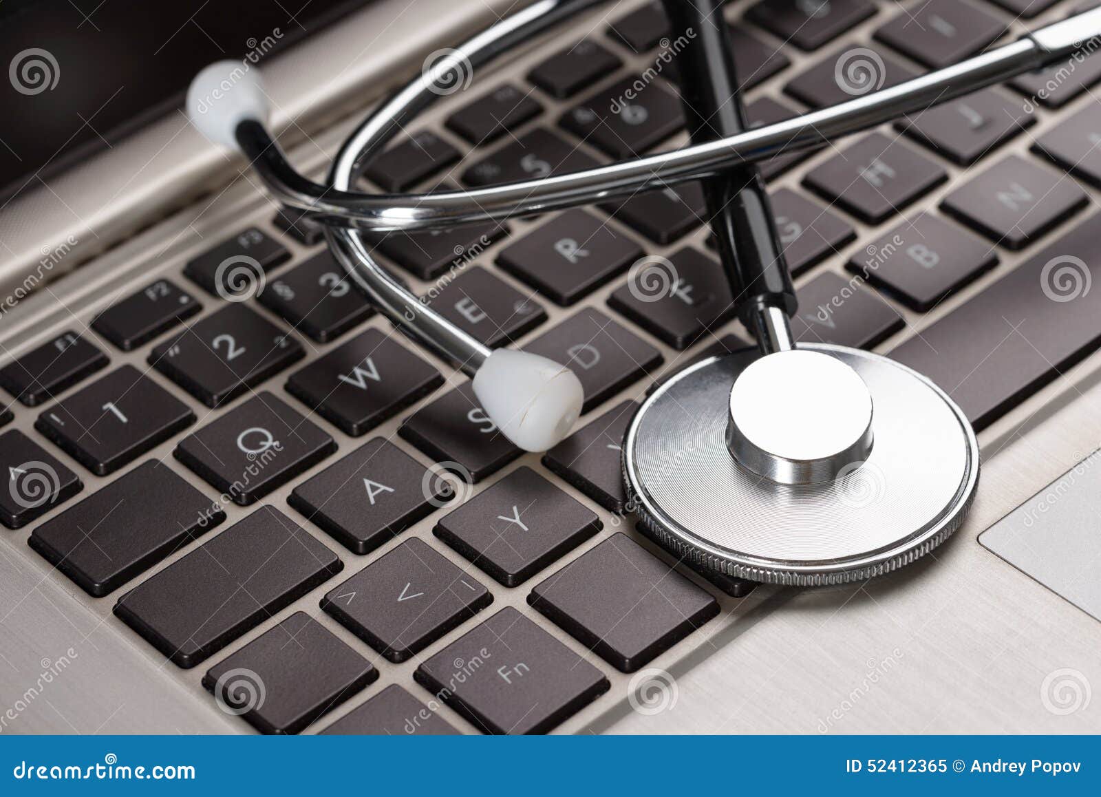 Medical Stethoscope on Laptop Stock Image - Image of keyboard, diagnose ...