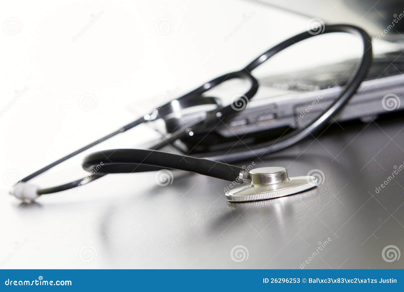 Medical Stethoscope on Laptop in the Office. Stock Image - Image of ...