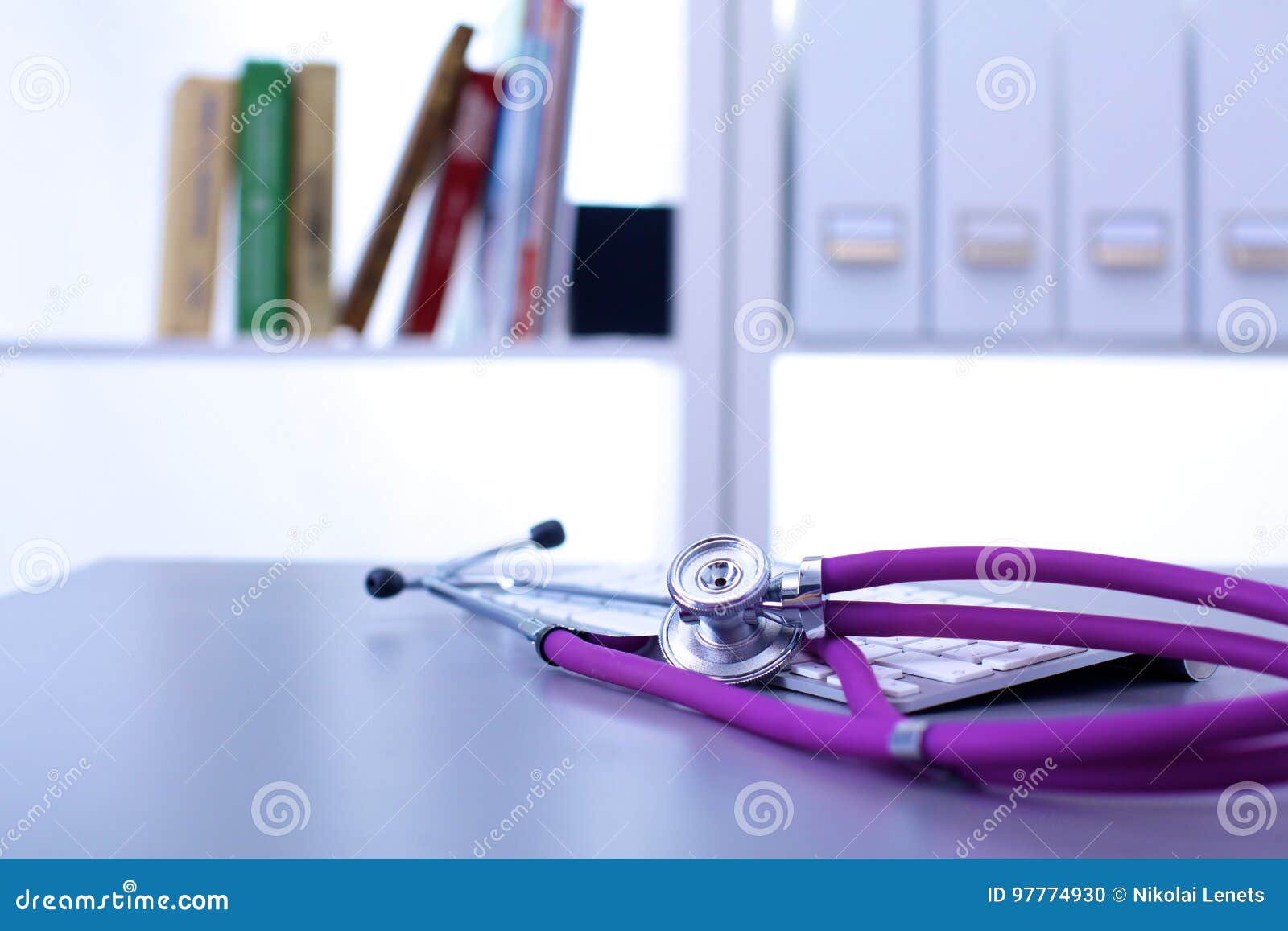 Medical Stethoscope Lies in the Study on the Table Stock Photo - Image ...