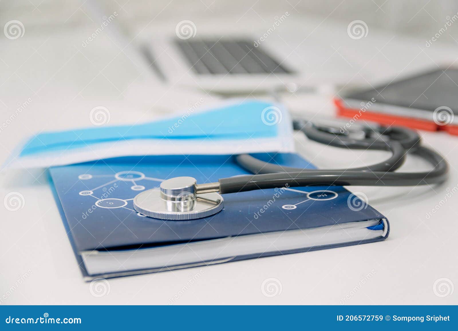 Medical Stethoscope Placed on the Doctors Table Stock Image - Image of ...