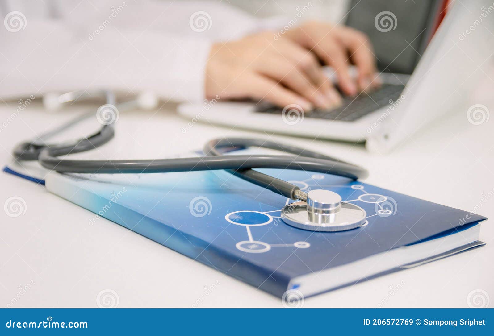 Medical Stethoscope Placed on the Doctors Table Stock Image - Image of ...