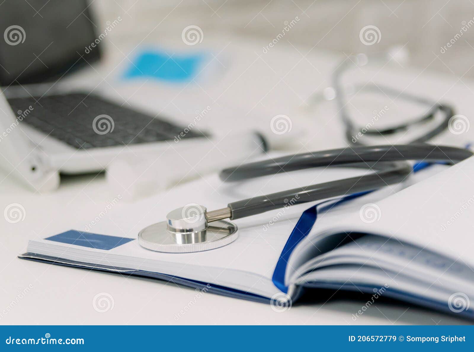 Medical Stethoscope Placed on the Doctors Table Stock Image - Image of ...