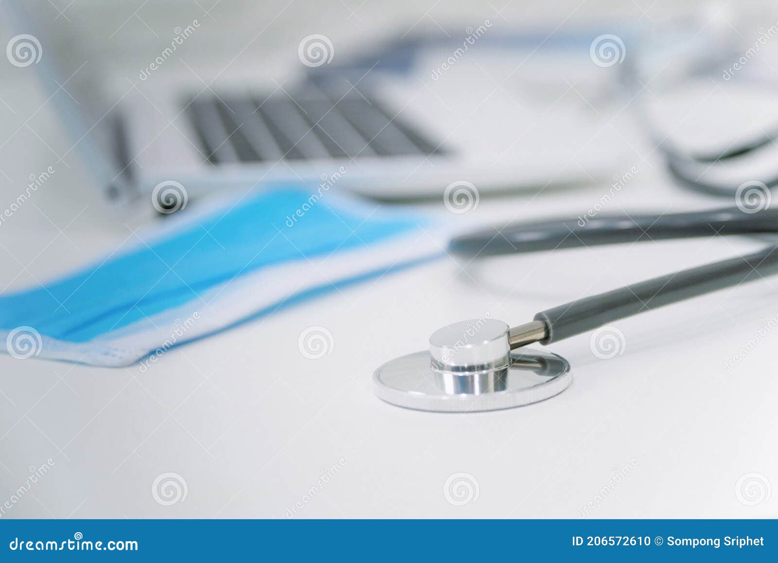 Medical Stethoscope Placed on the Doctor Table Stock Photo - Image of ...