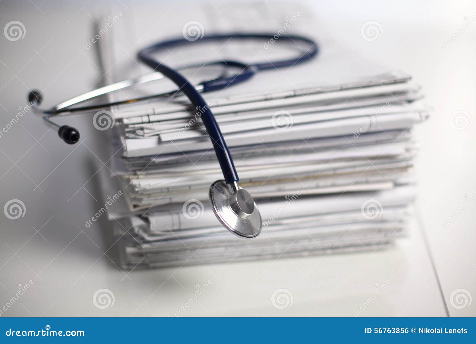 Medical Stethoscope on the Stack of Paper Stock Photo - Image of ...