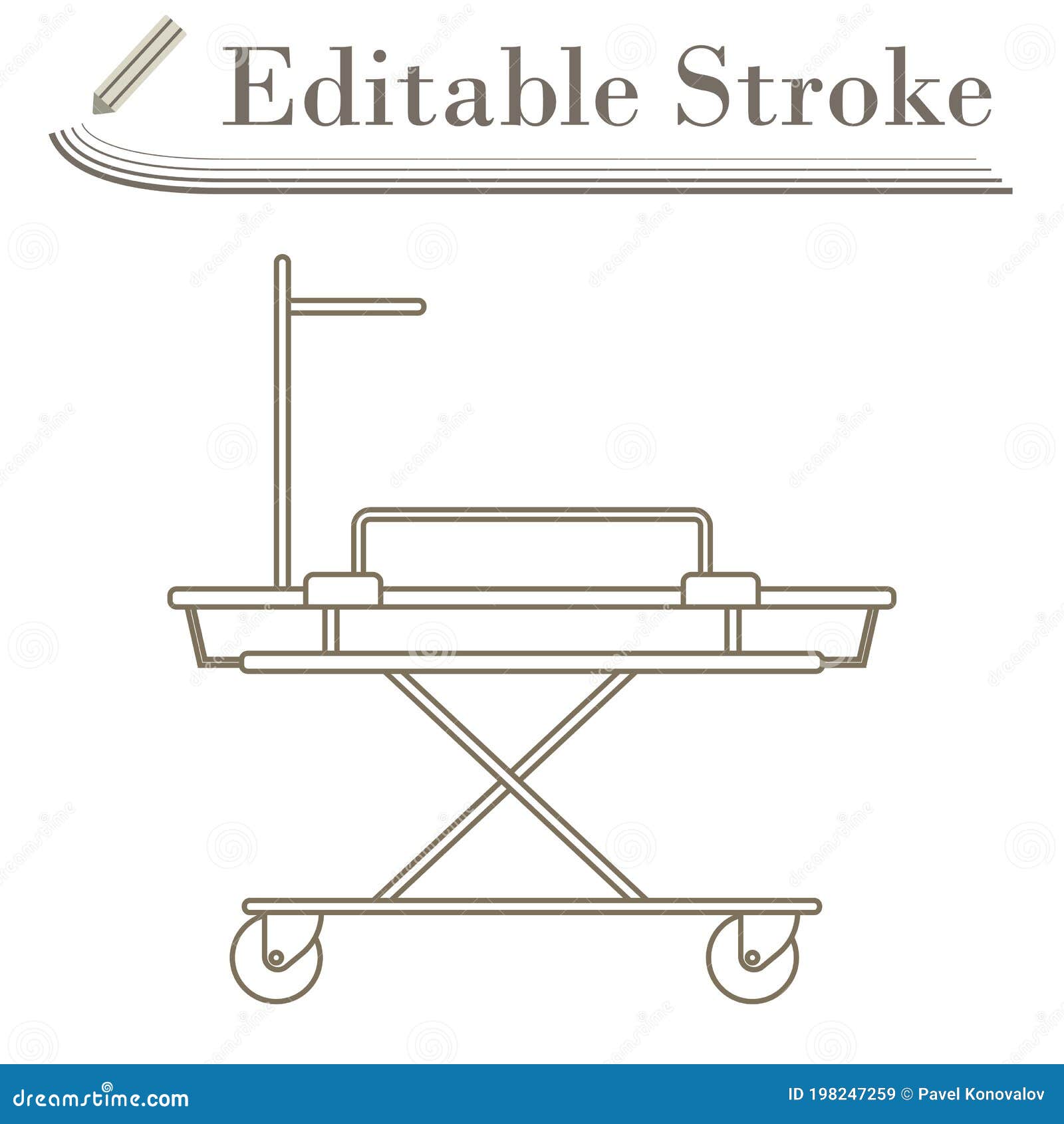 Man Lay On Medical Stretcher Vector Vector Sign And Symbol Isolated On ...