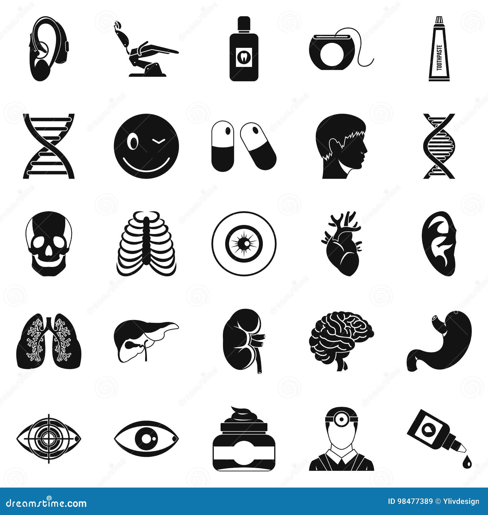 Medical Student Icons Set, Simple Style Stock Vector - Illustration of ...