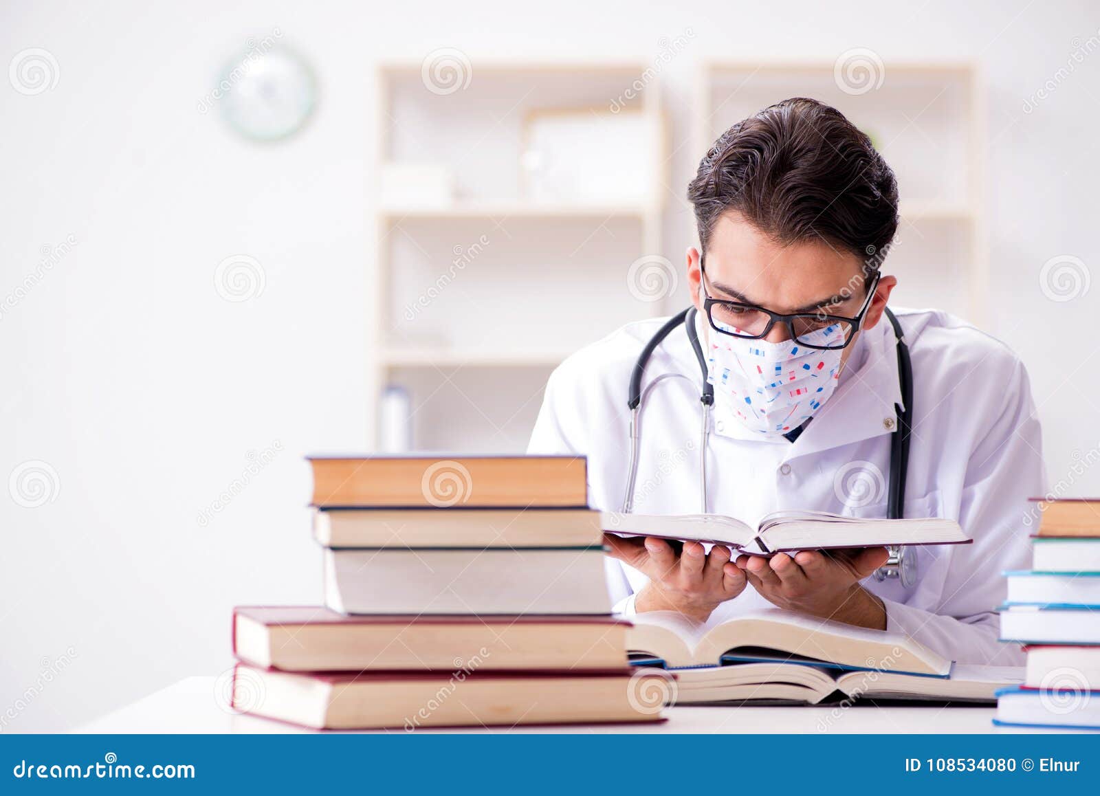 The Medical Student Preparing for University Exams Stock Photo - Image ...