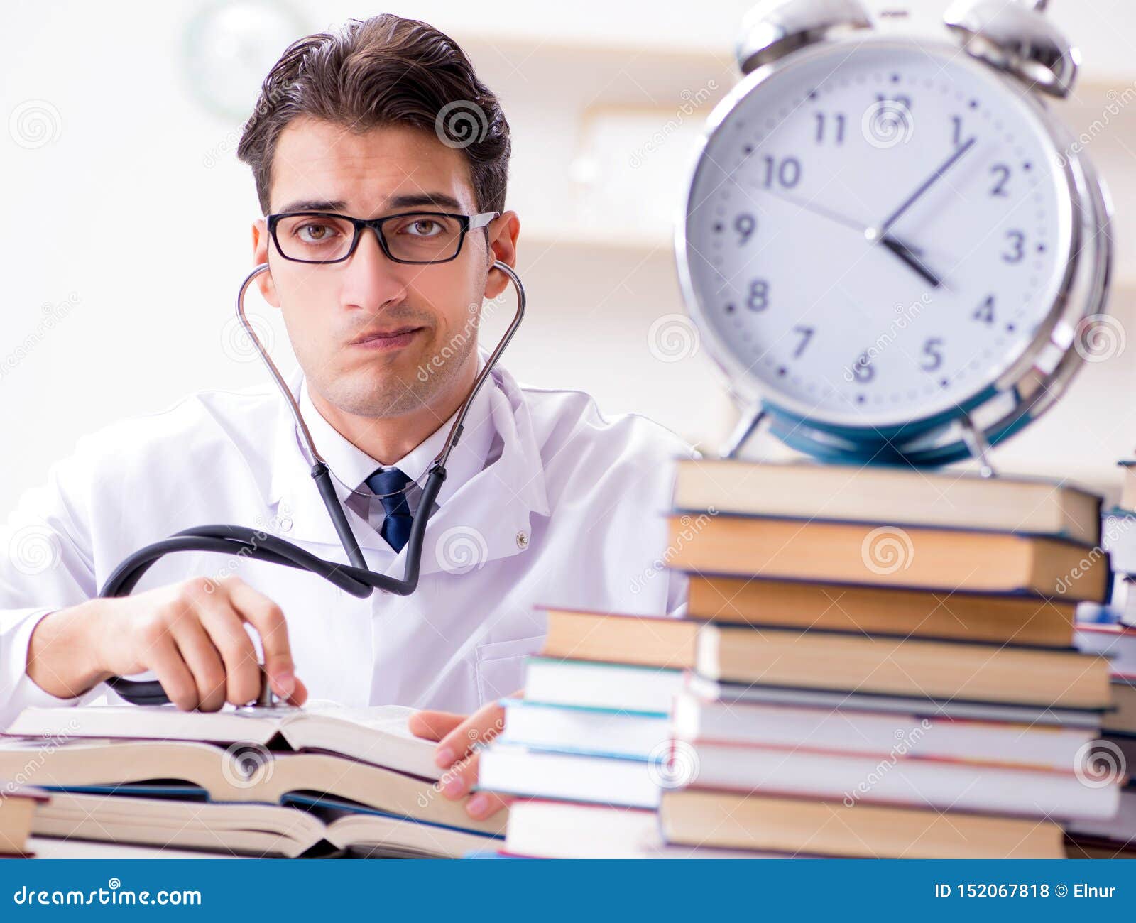 Medical Student Running Out of Time for Exams Stock Photo - Image of ...
