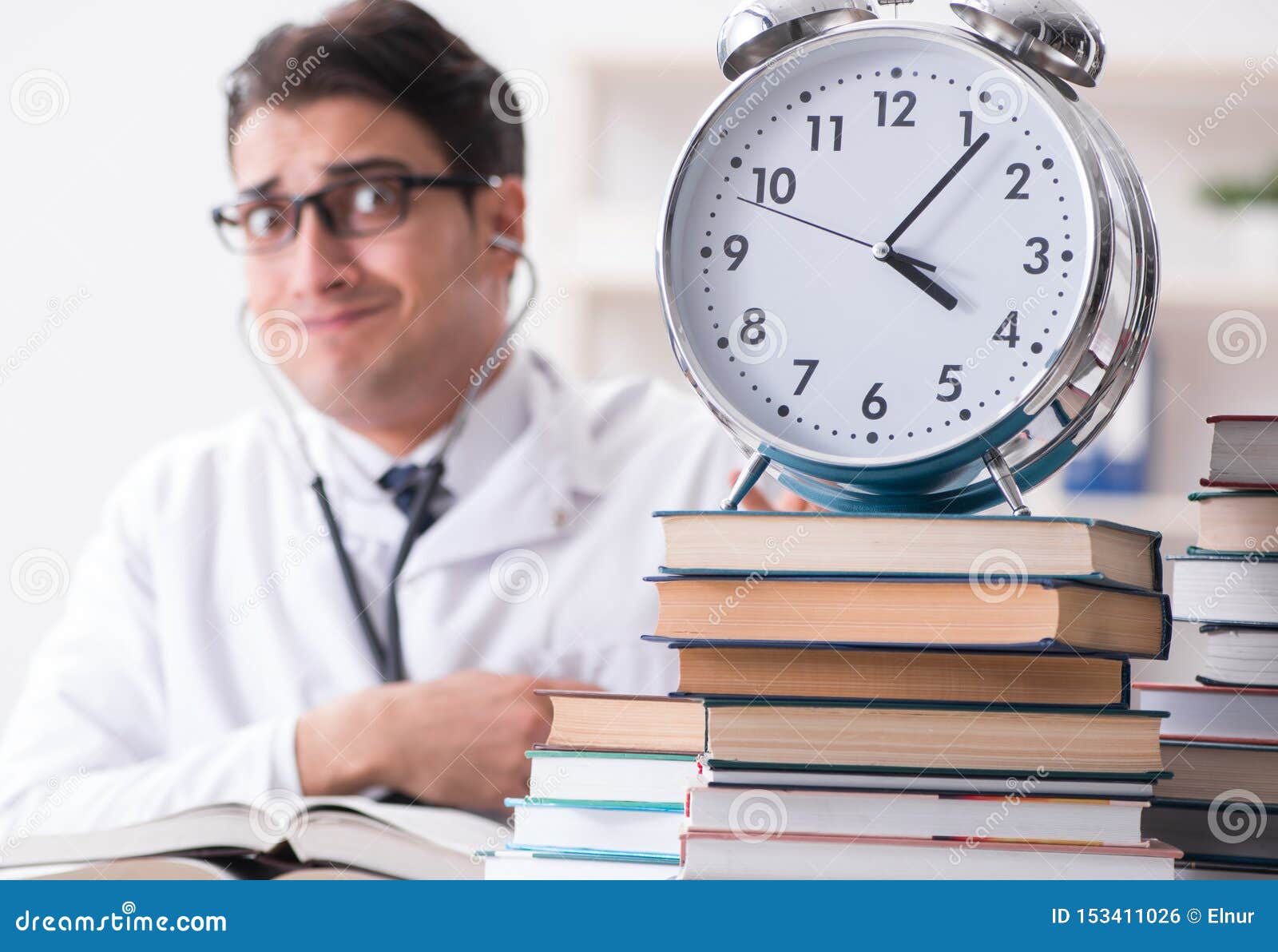 Medical Student Running Out of Time for Exams Stock Photo - Image of ...