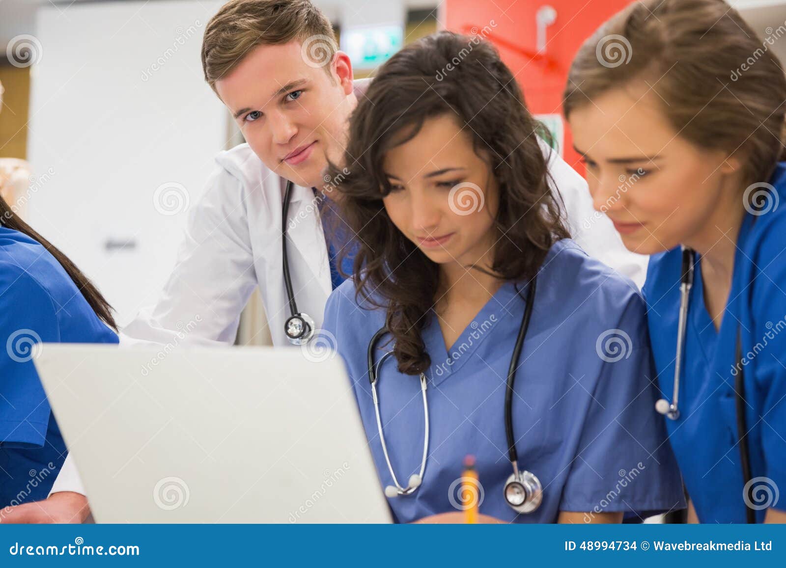 Medical Student Smiling at the Camera during Class Stock Photo - Image ...