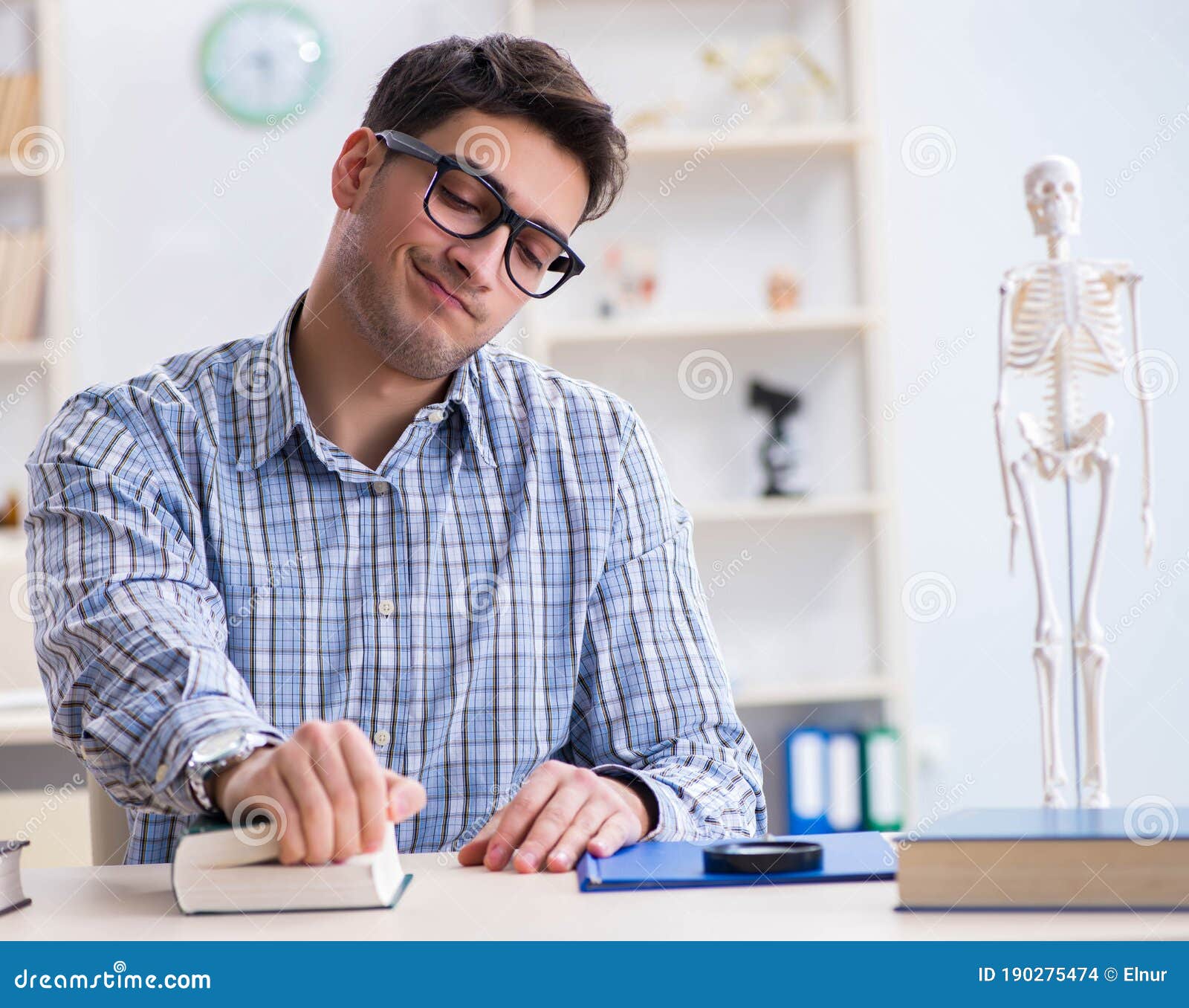 Medical Student Studying in Classroom Stock Photo - Image of classroom ...
