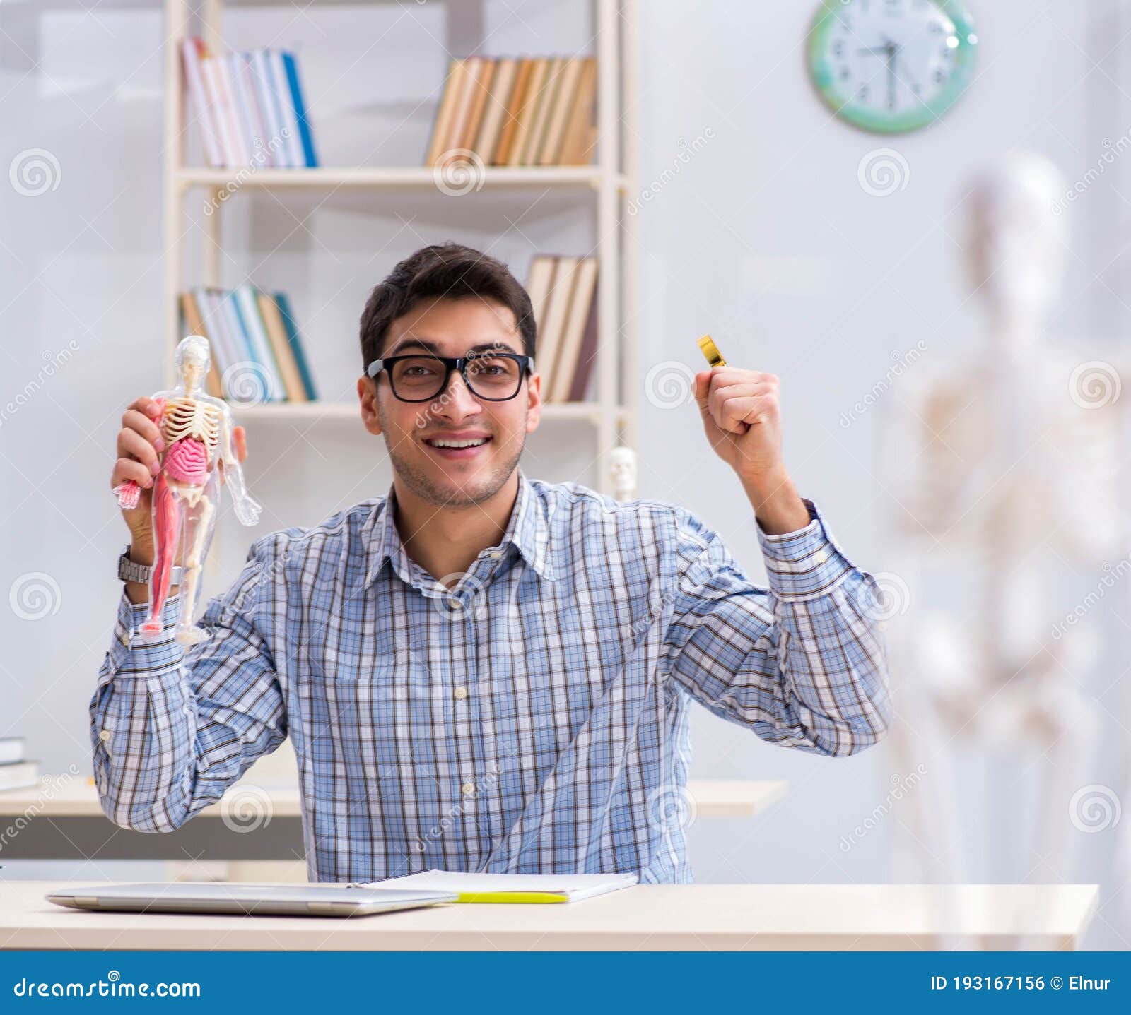 Medical Student Studying in Classroom Stock Photo - Image of medic ...