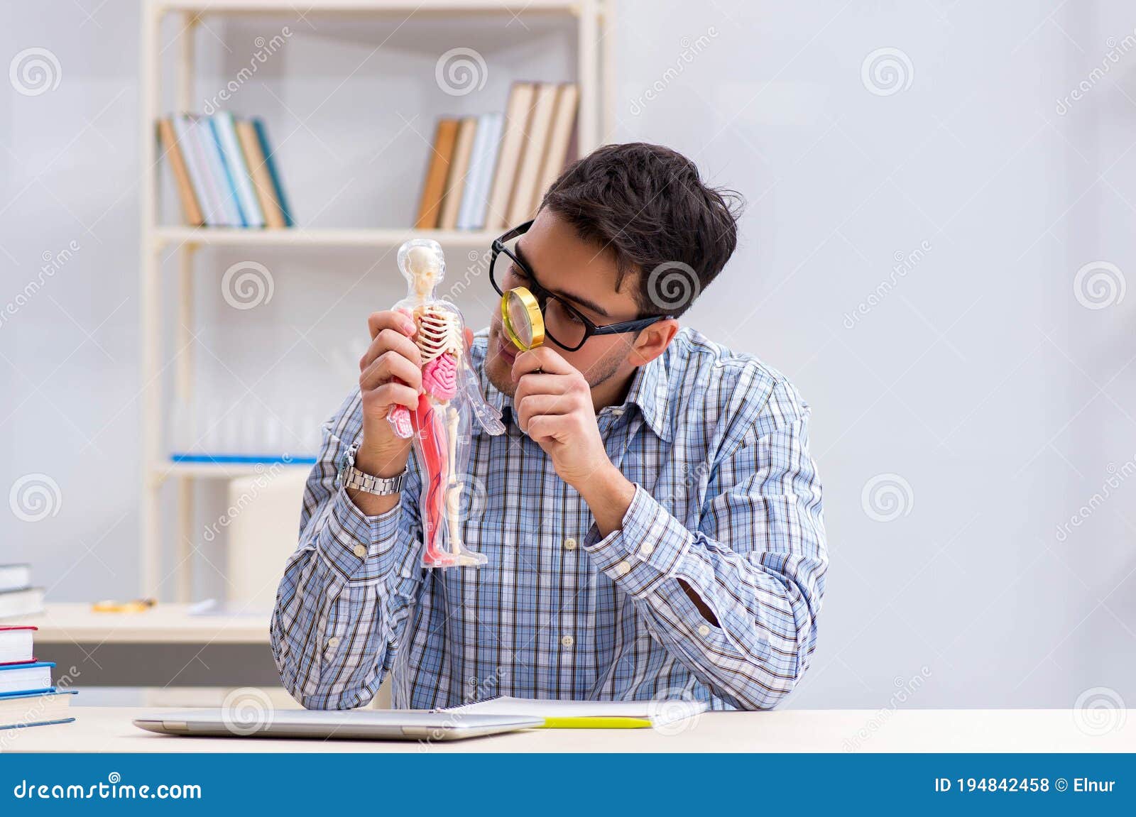Medical Student Studying in Classroom Stock Photo - Image of care ...