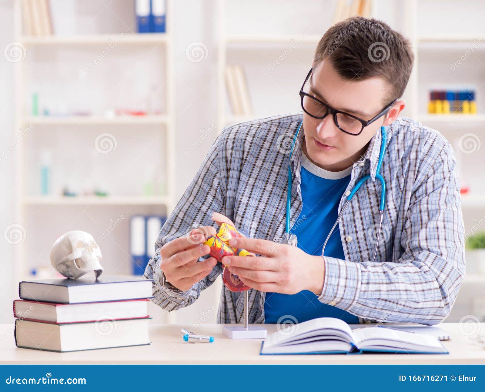 Medical Student Studying Heart in Classroom during Lecture Stock Image ...