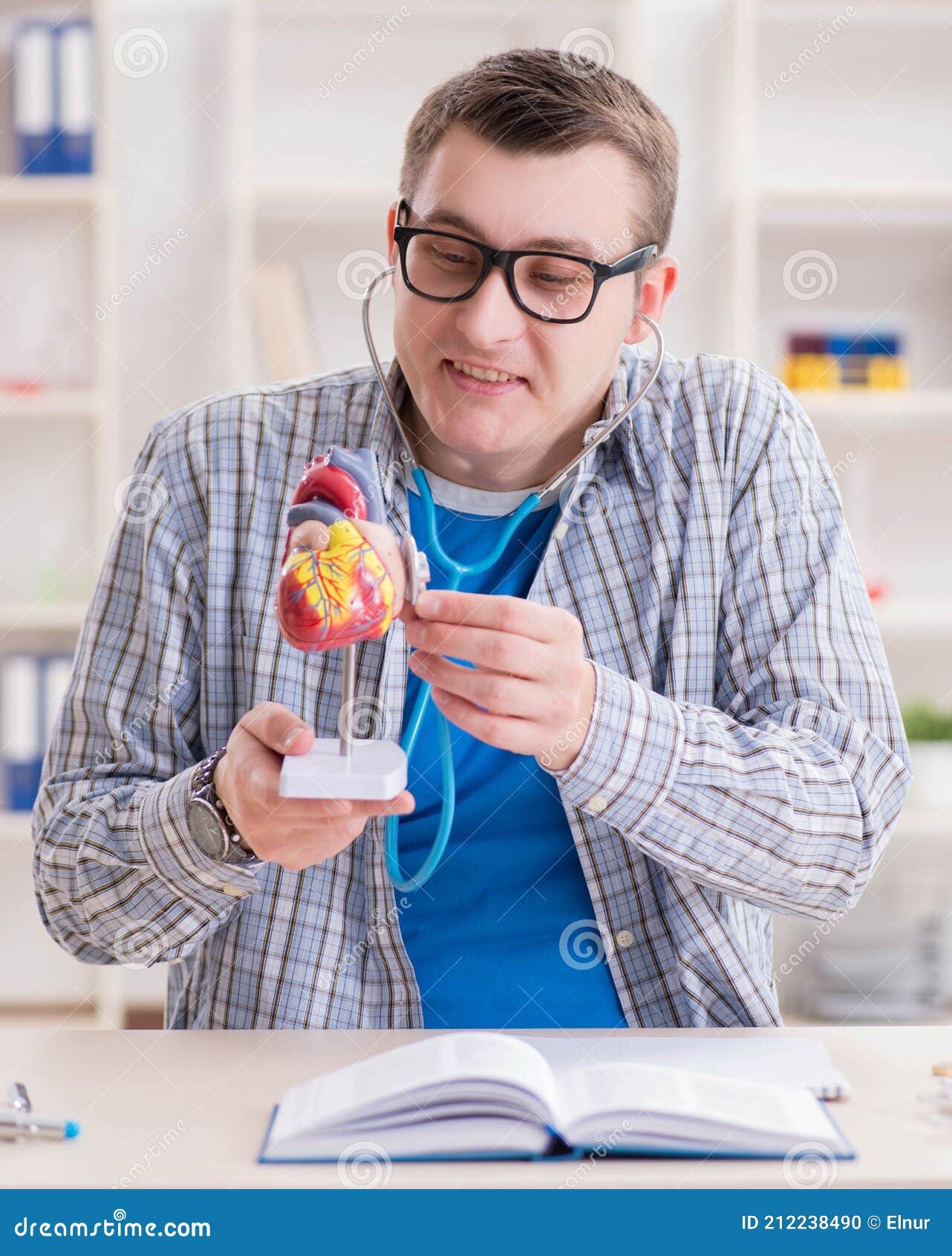 Medical Student Studying Heart in Classroom during Lecture Stock Photo ...