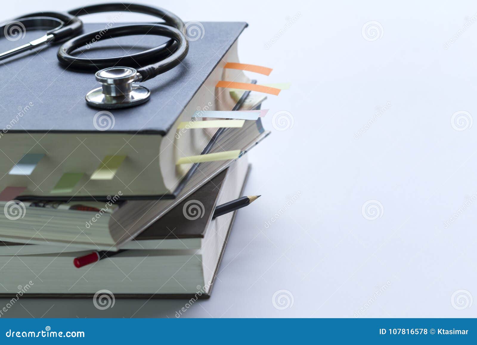 Stack of Medical Student Textbooks Stock Photo - Image of education ...