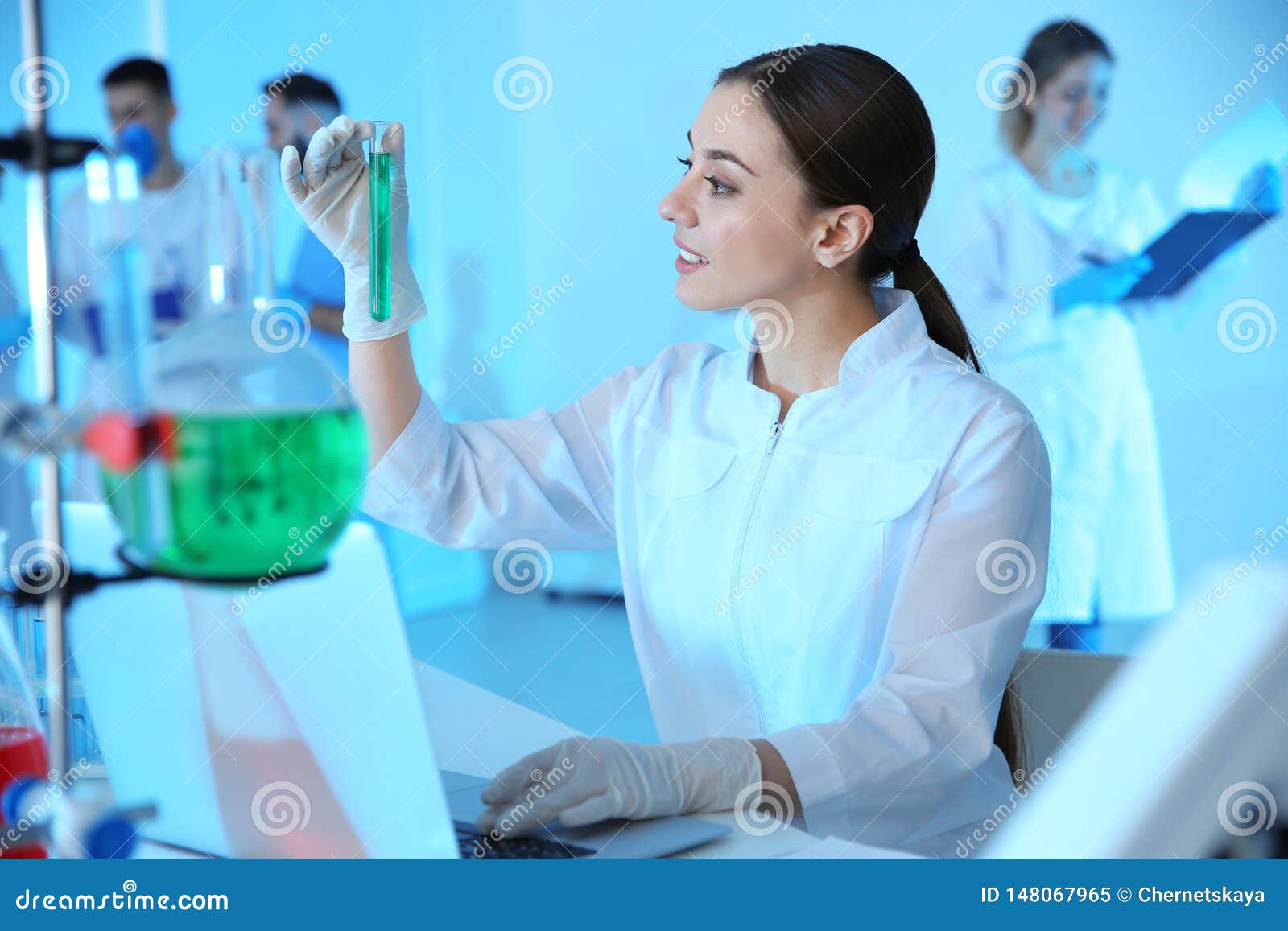 Medical Student Working in Scientific Laboratory Stock Image - Image of ...