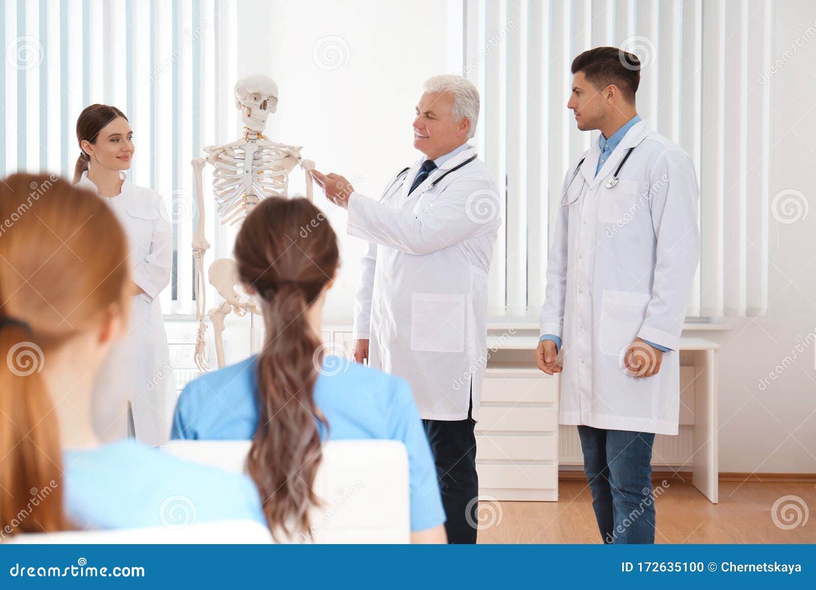 Medical Students Having Lecture in Orthopedics Stock Photo - Image of ...
