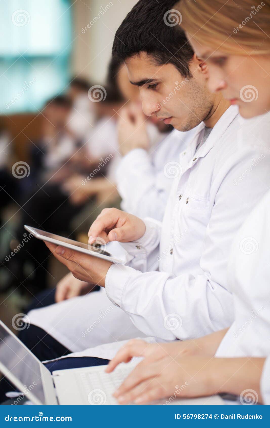 Medical Students with Modern Devices on the Stock Photo - Image of ...