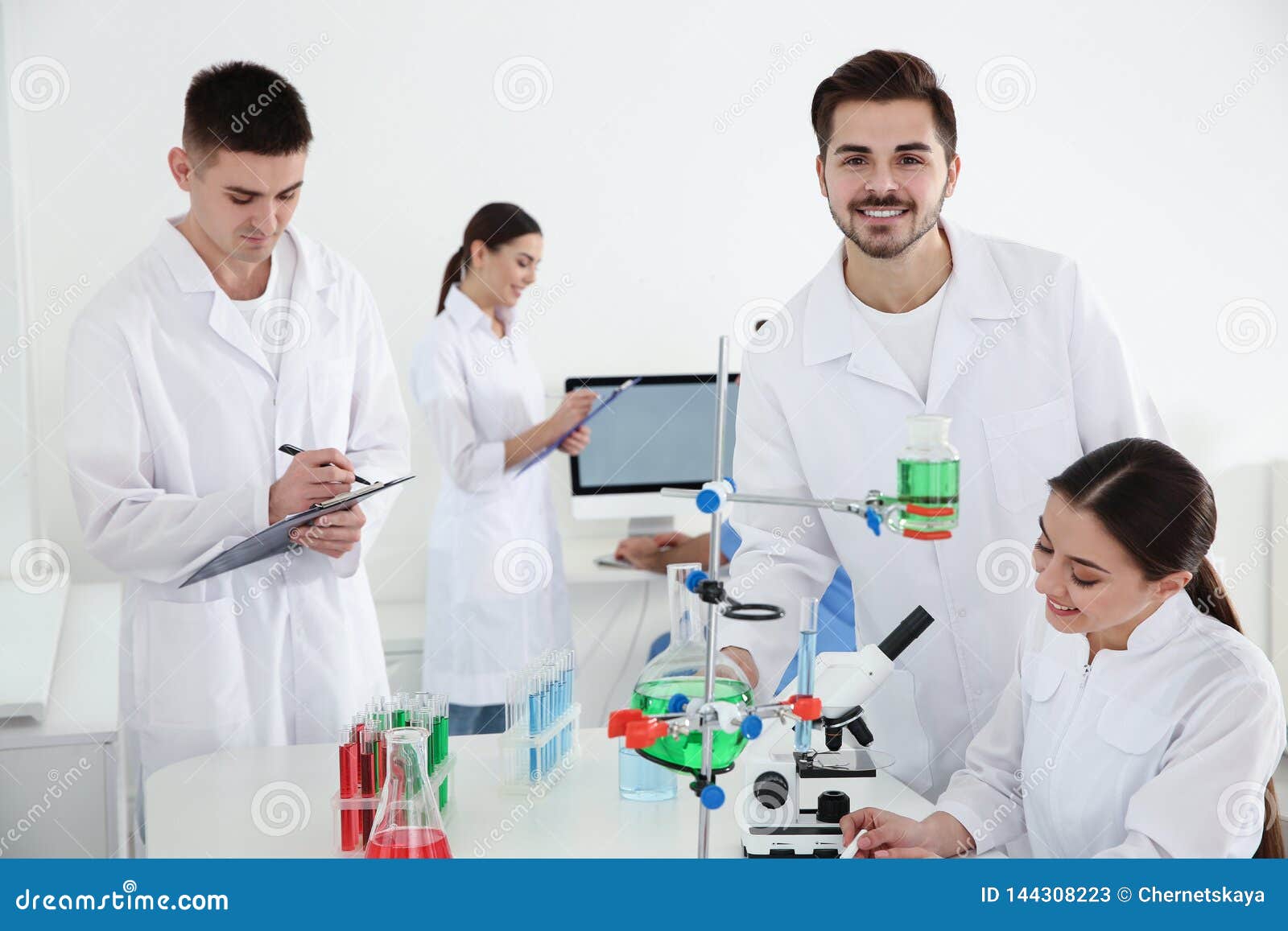 Medical Students Working in Scientific Laboratory Stock Image - Image ...