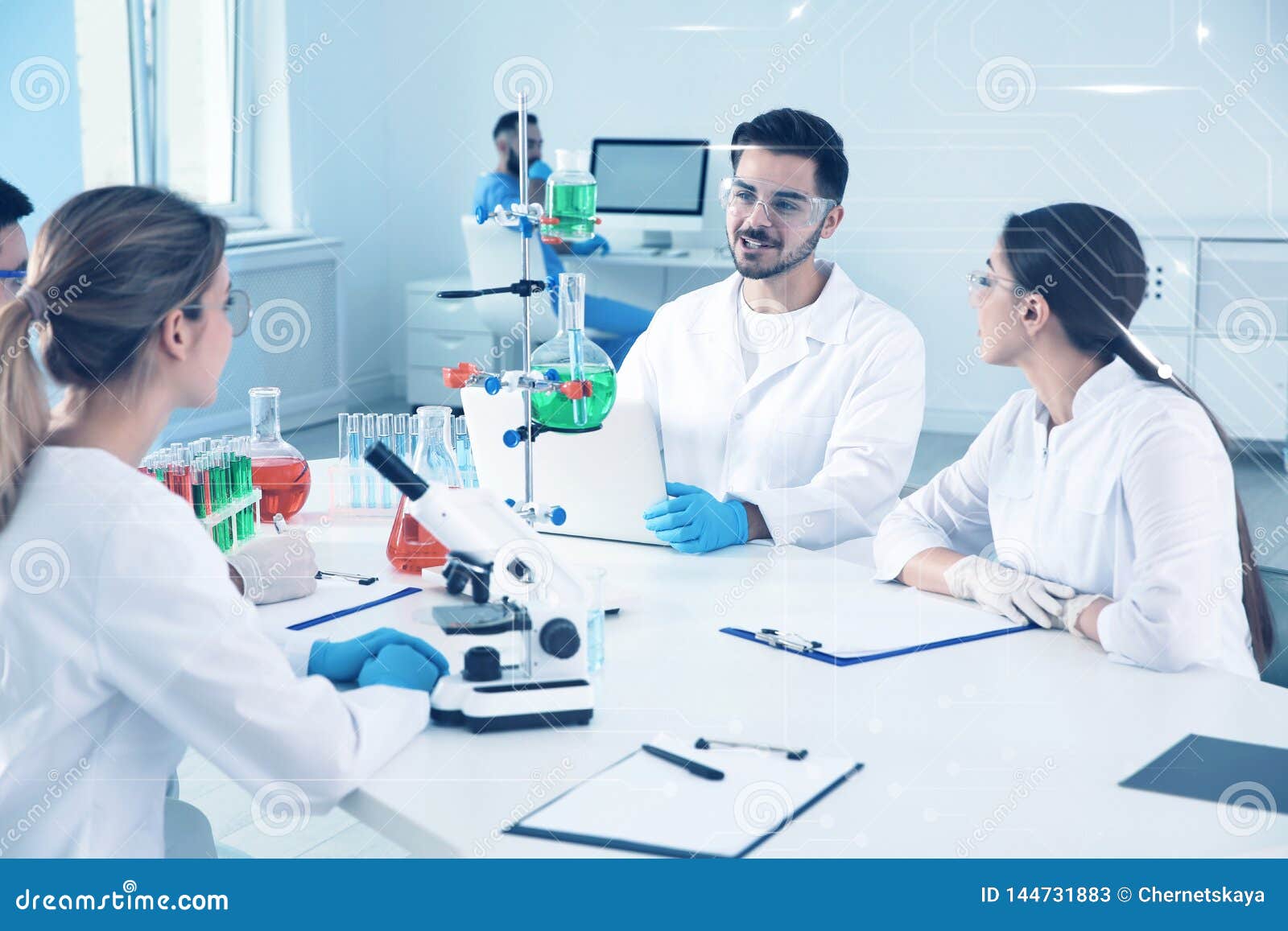 Medical Students Working in Scientific Laboratory Stock Image - Image ...