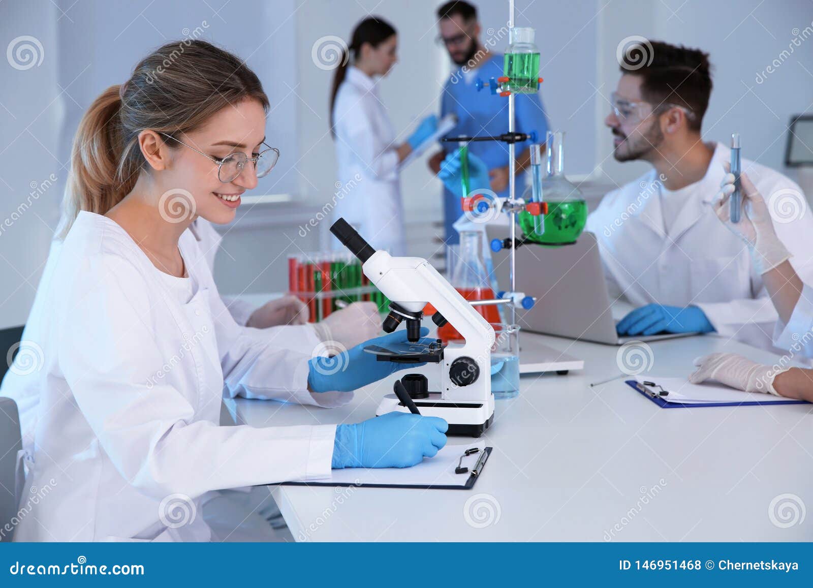 Medical Students Working in Scientific Laboratory Stock Photo - Image ...