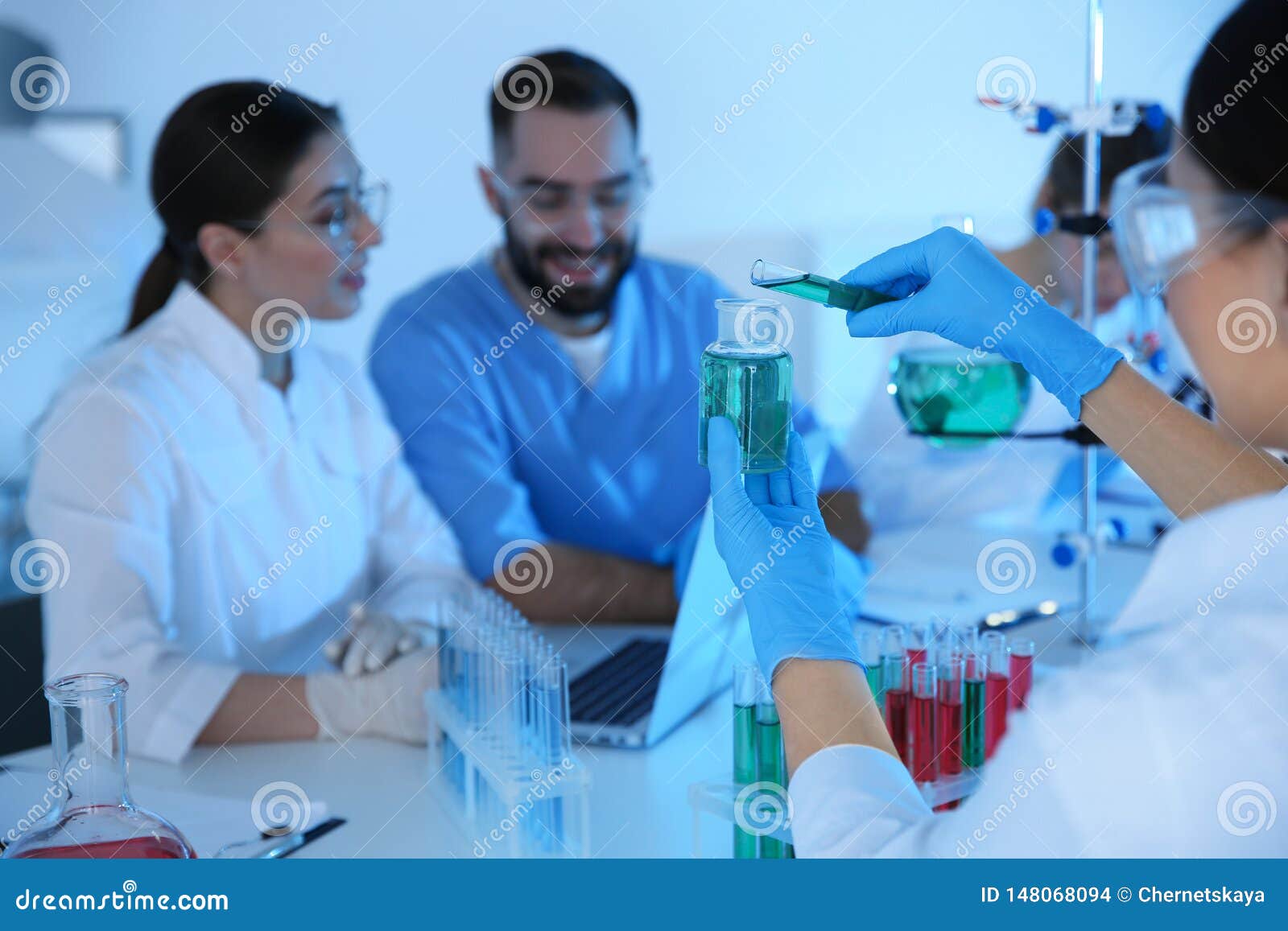 Medical Students Working in Scientific Laboratory Stock Photo - Image ...