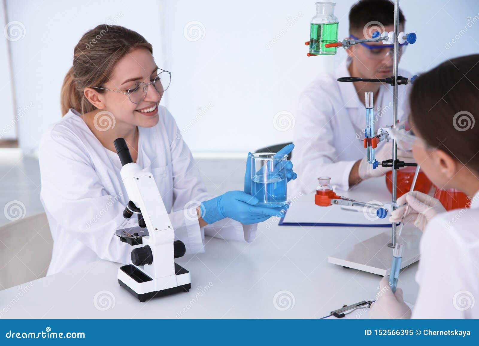 Medical Students Working in Scientific Laboratory Stock Image - Image ...