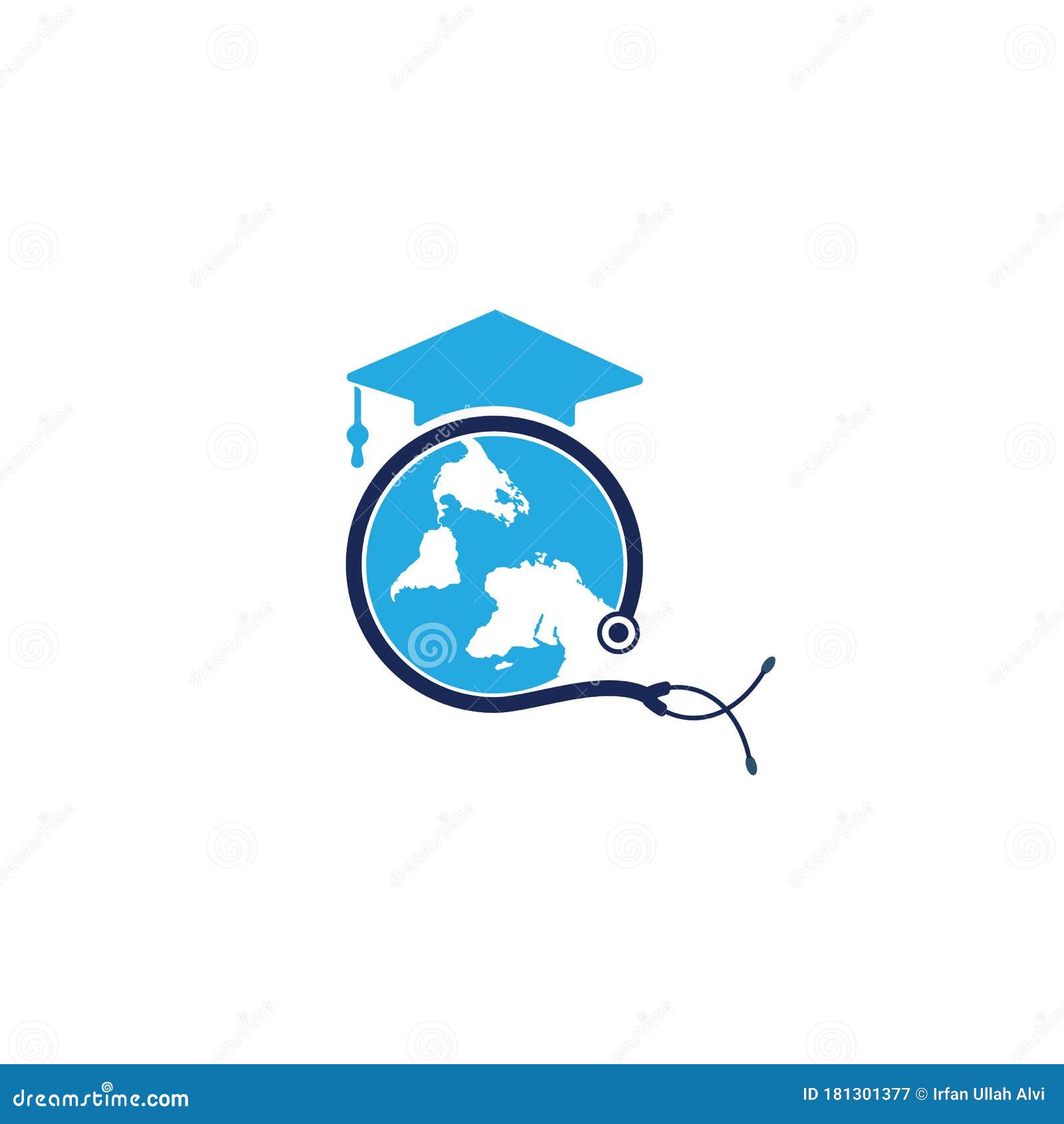 Medical Study Abroad Vector Logo Design. Stock Vector - Illustration of ...