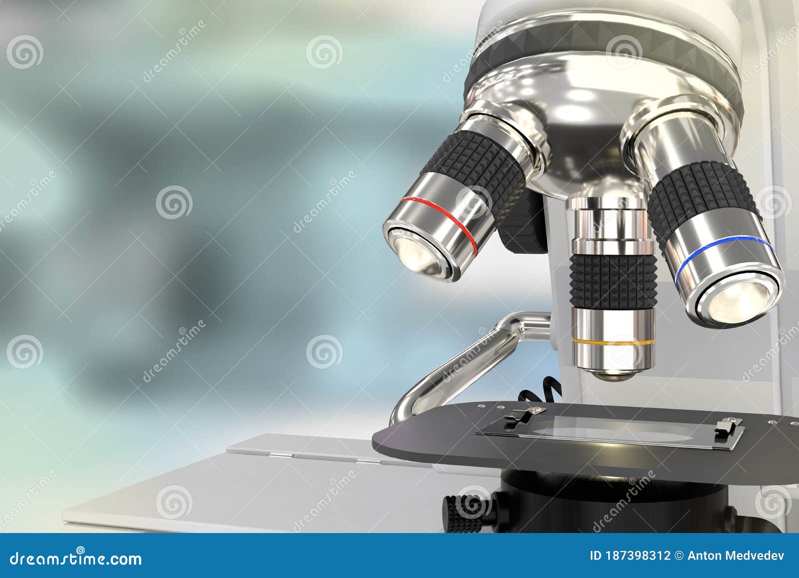 Medical Study Concept, Laboratory Hi-tech Scientific Microscope on ...