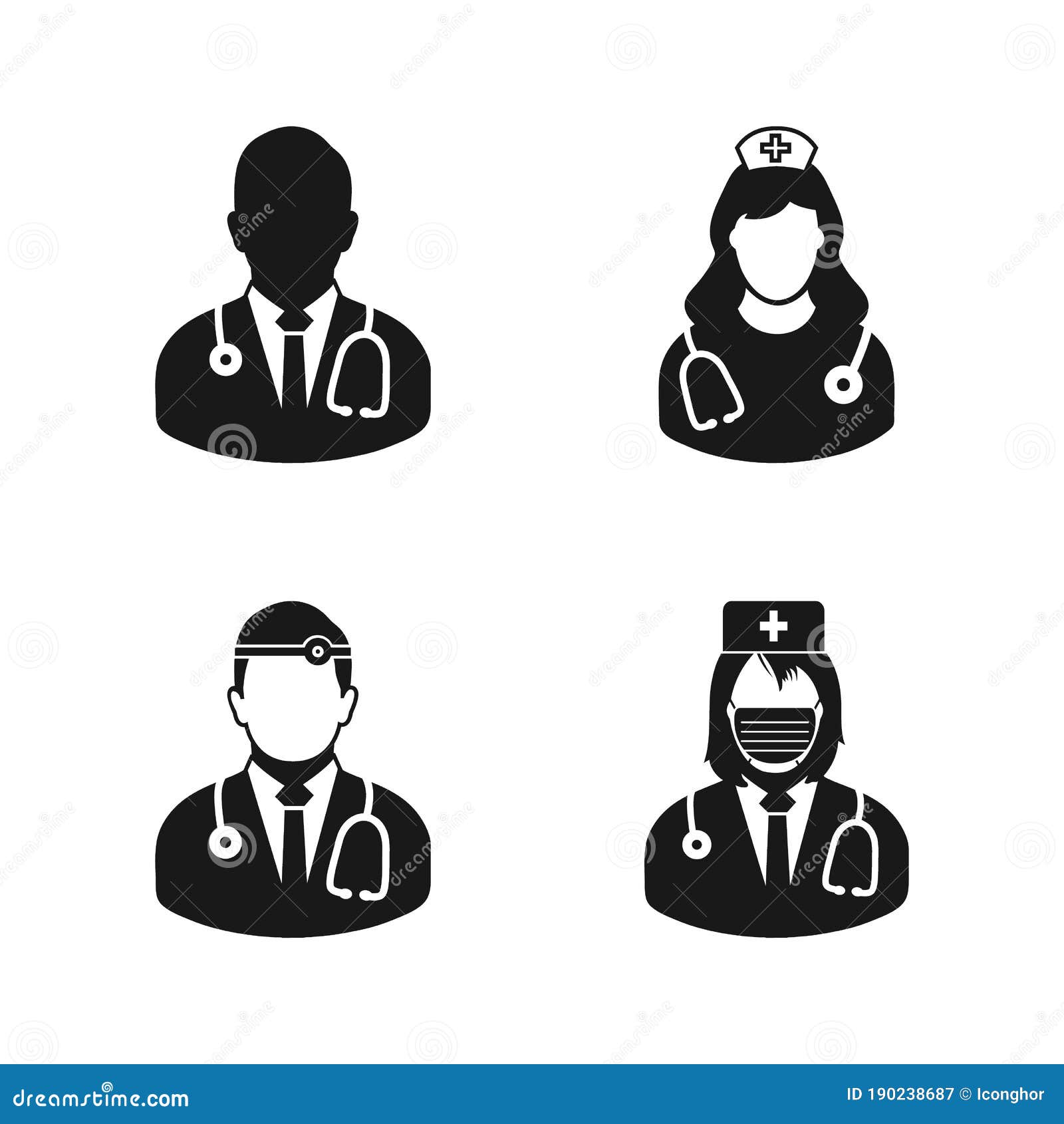 Medical Stuff Icon Set. stock vector. Illustration of nurse - 190238687