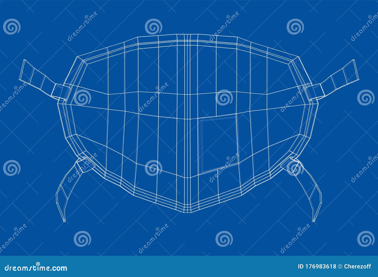 Medical Surgical Mask. Blueprint Style Stock Vector - Illustration of ...