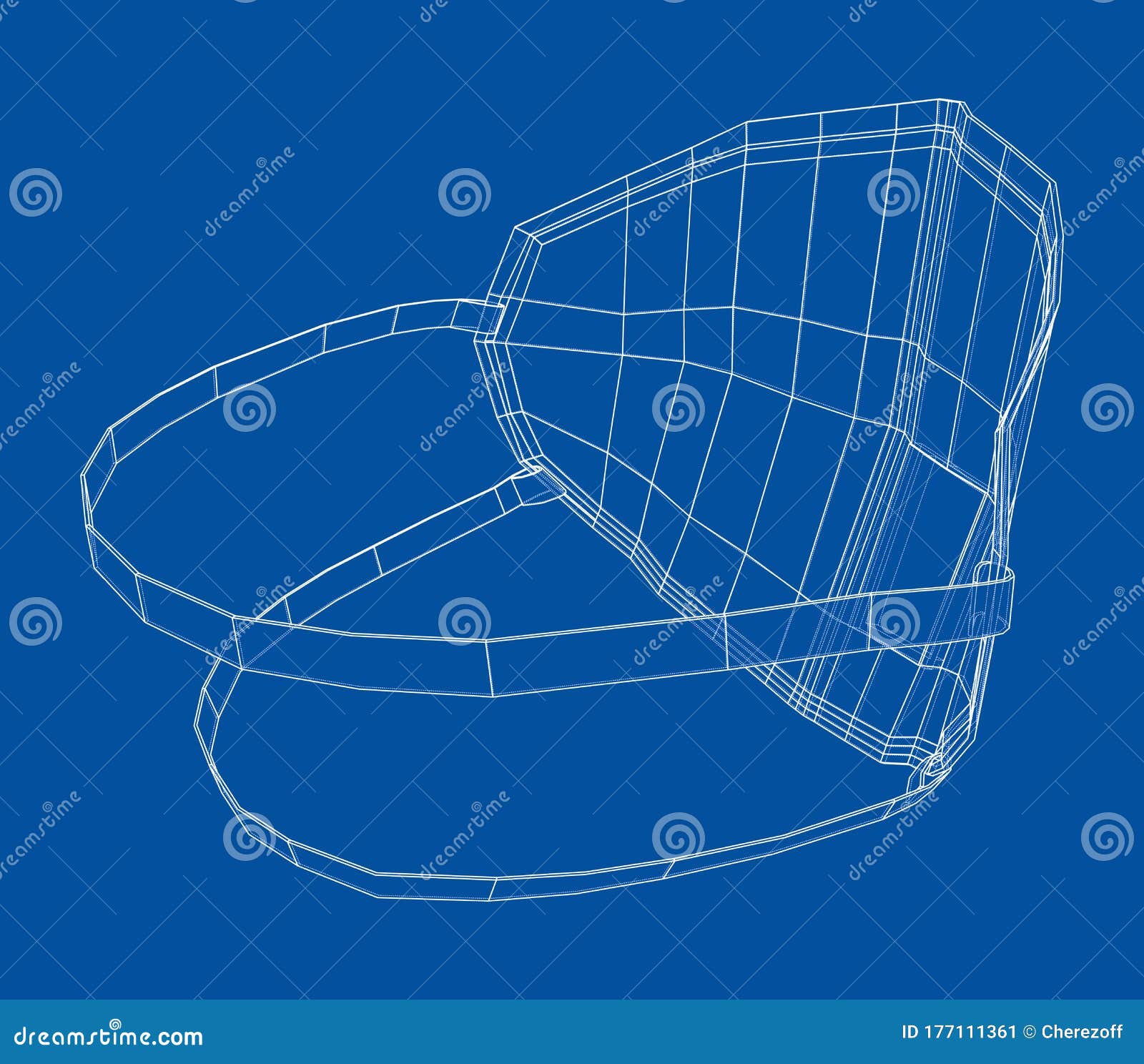 Medical Surgical Mask. Blueprint Style Stock Vector - Illustration of ...