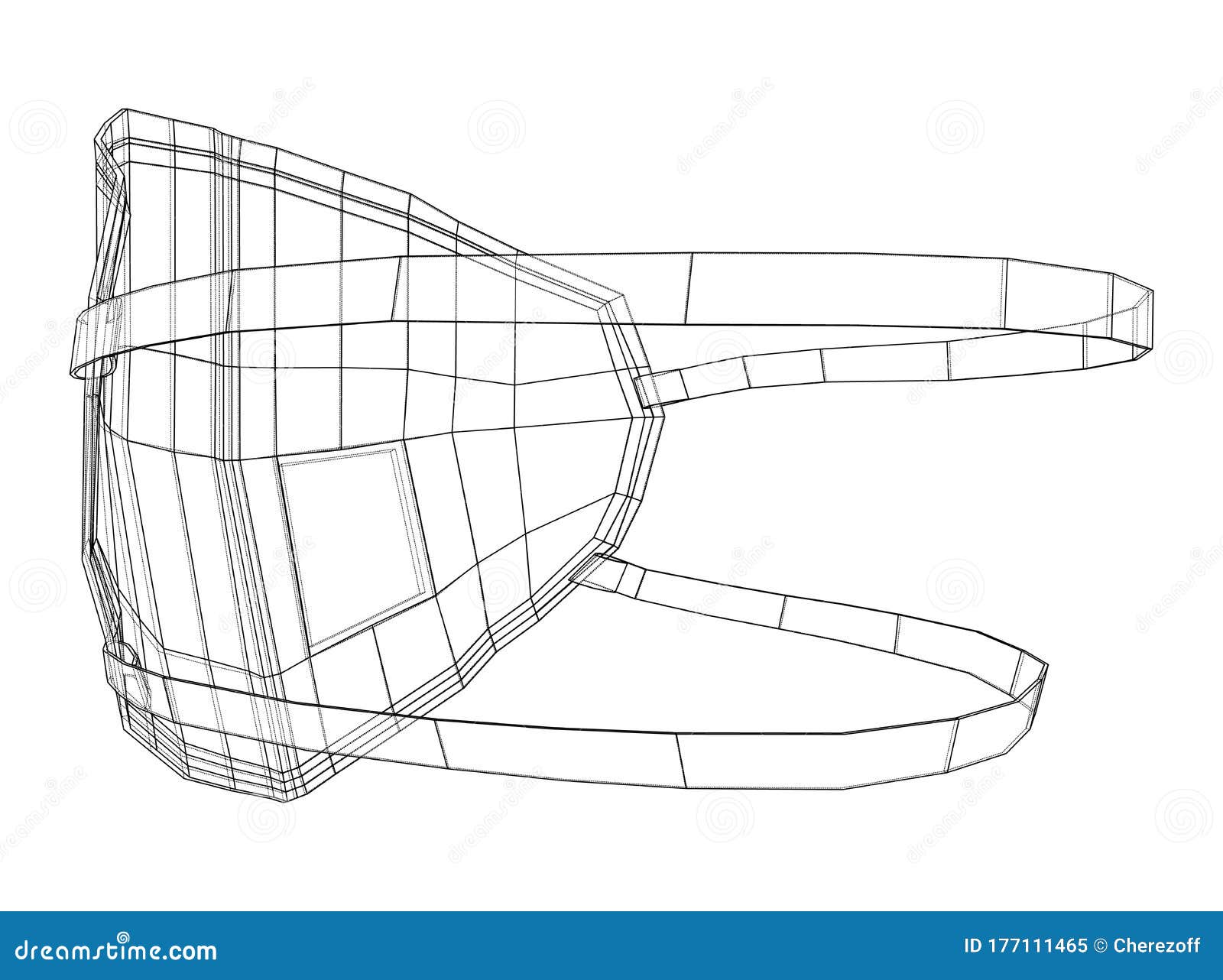 Medical Surgical Mask. Blueprint Style Stock Vector - Illustration of ...