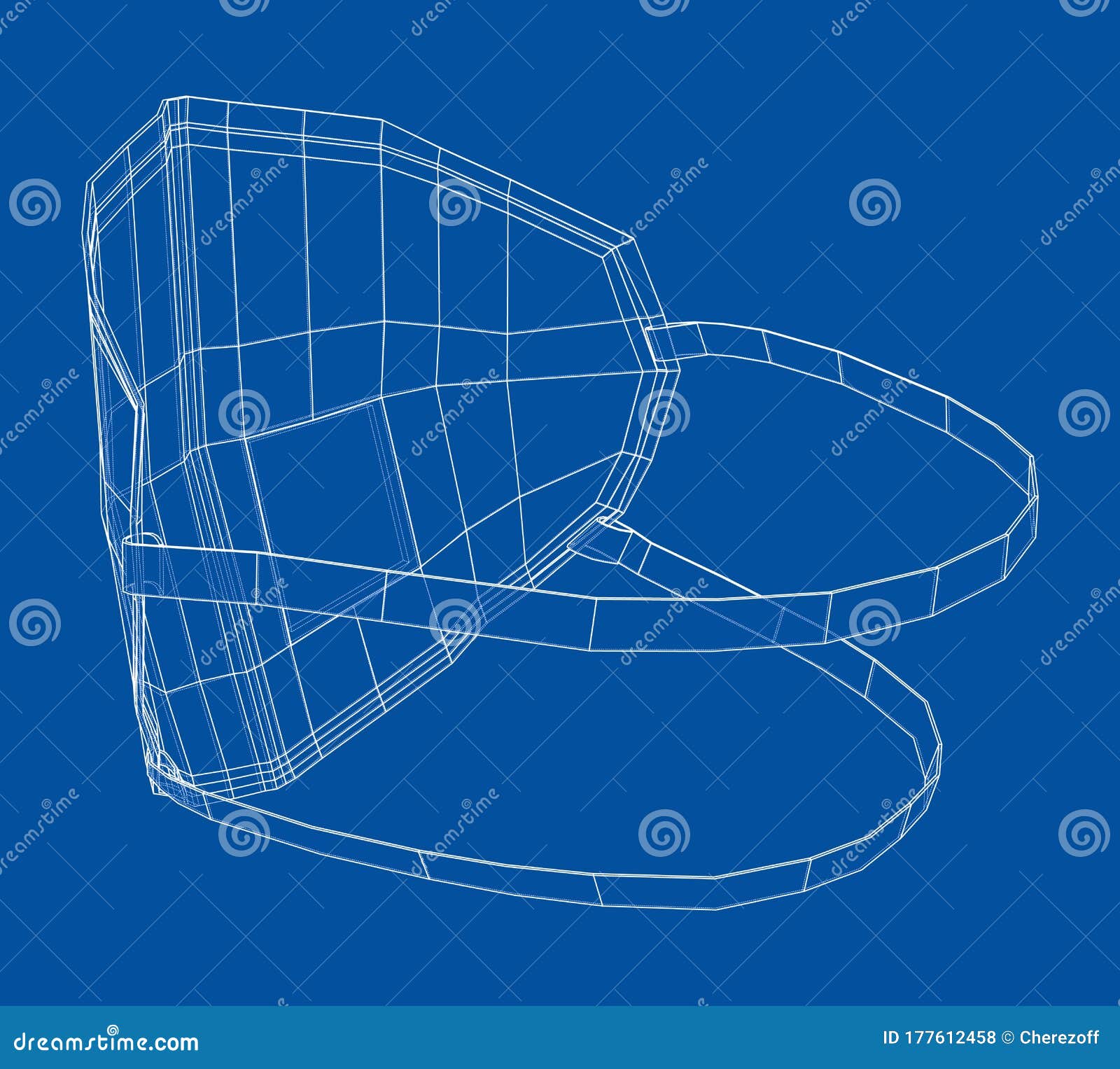 Medical Surgical Mask. Blueprint Style Stock Vector - Illustration of ...