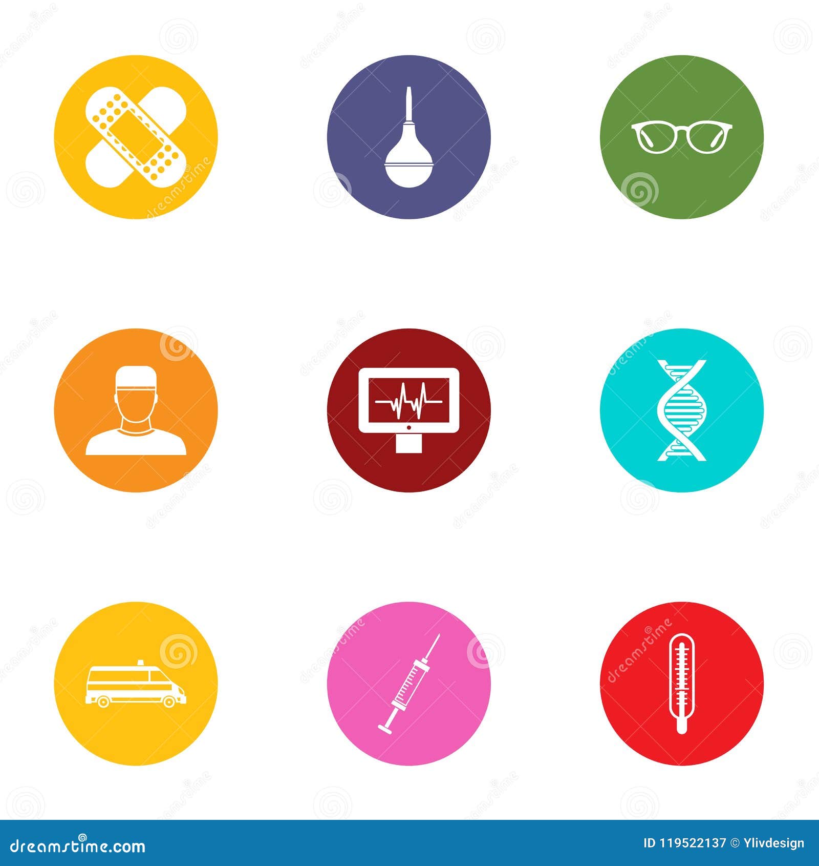 Medical Surveillance Icons Set, Flat Style Stock Vector - Illustration ... Medical Surveillance Icons Set, Flat Style Stock Vector - Illustration ...