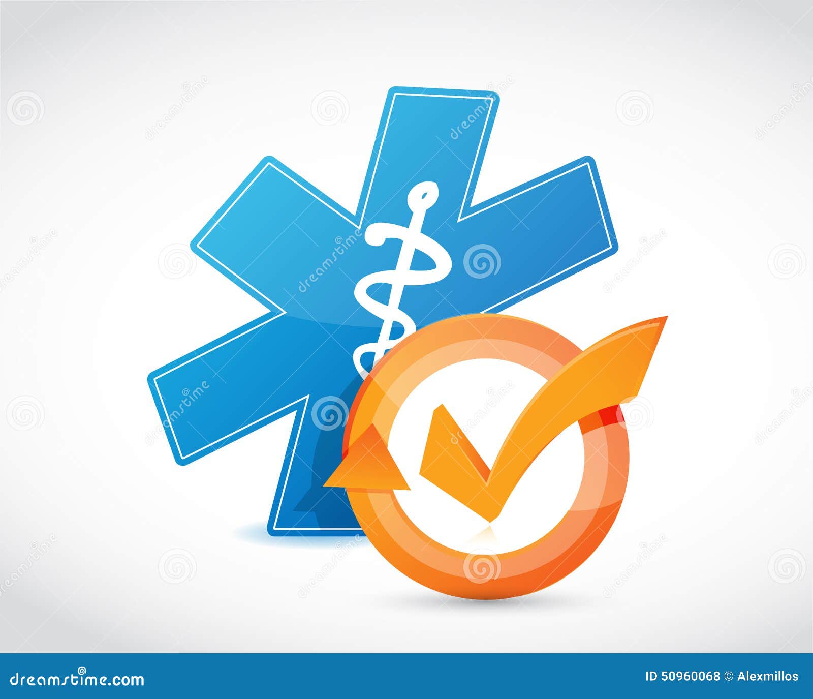 Medical Symbol and Check Mark Cycle Stock Illustration - Illustration ...