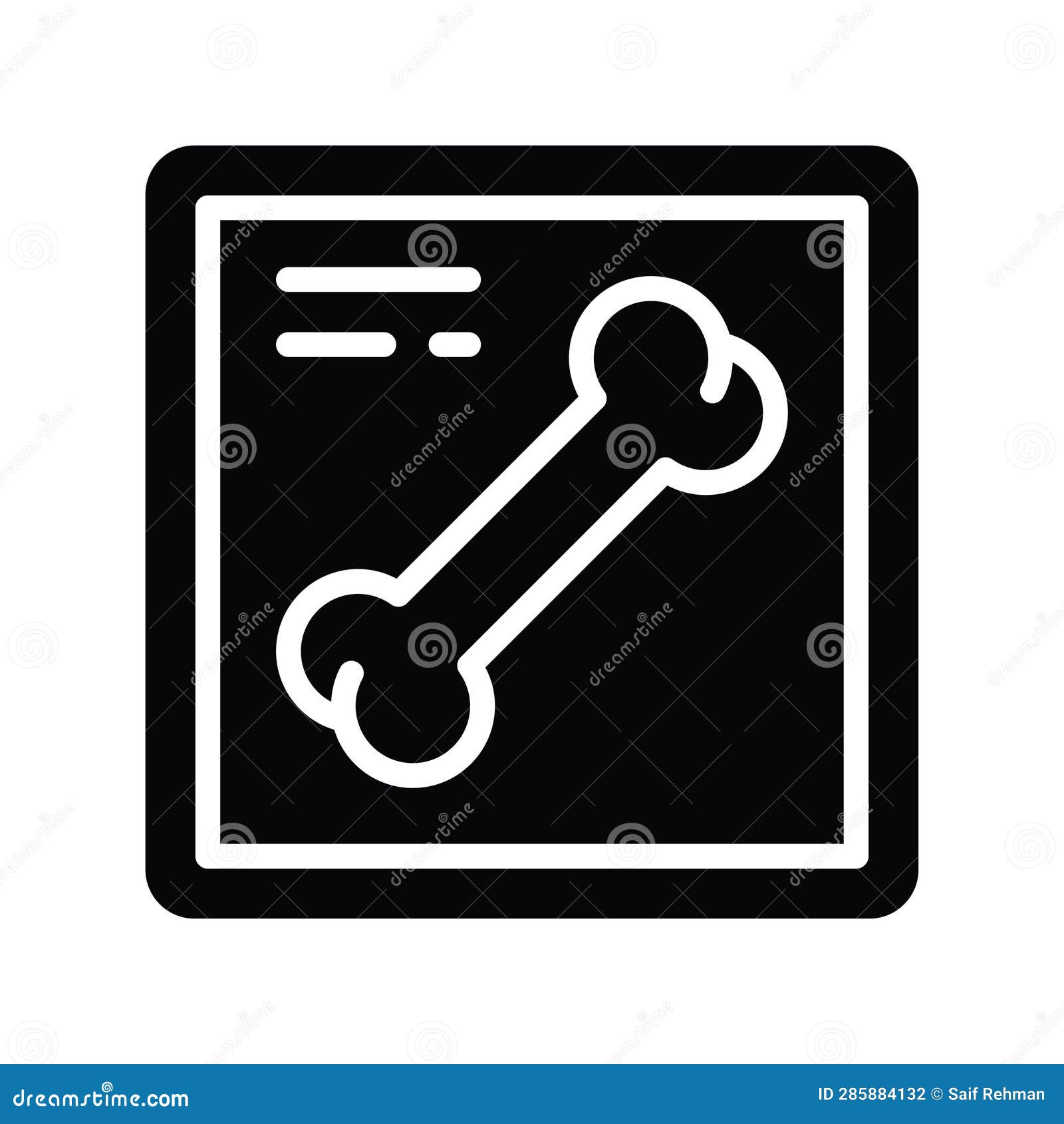 Bone Xray Vector Solid Icon Design Illustration. Medical Symbol on ...
