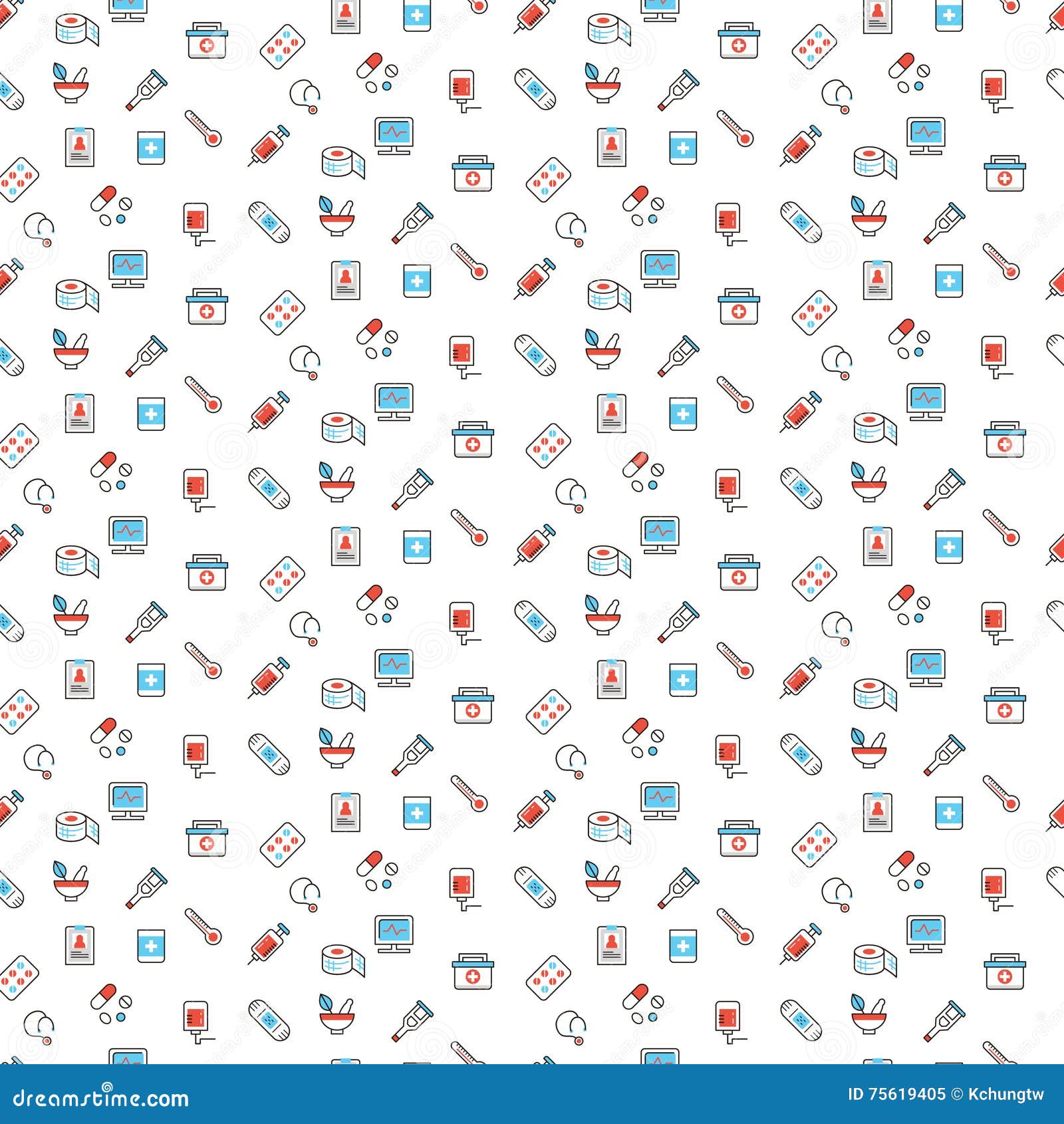 Medical Symbols Seamless Pattern Stock Illustration - Illustration of ...