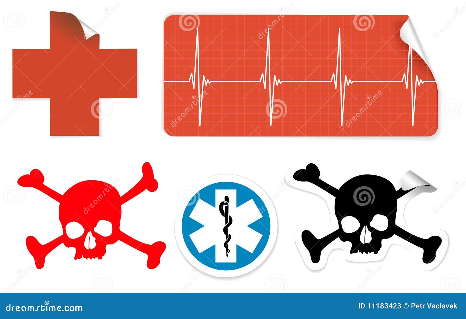 Medical Symbols on Stickers Stock Vector - Illustration of deadly ...