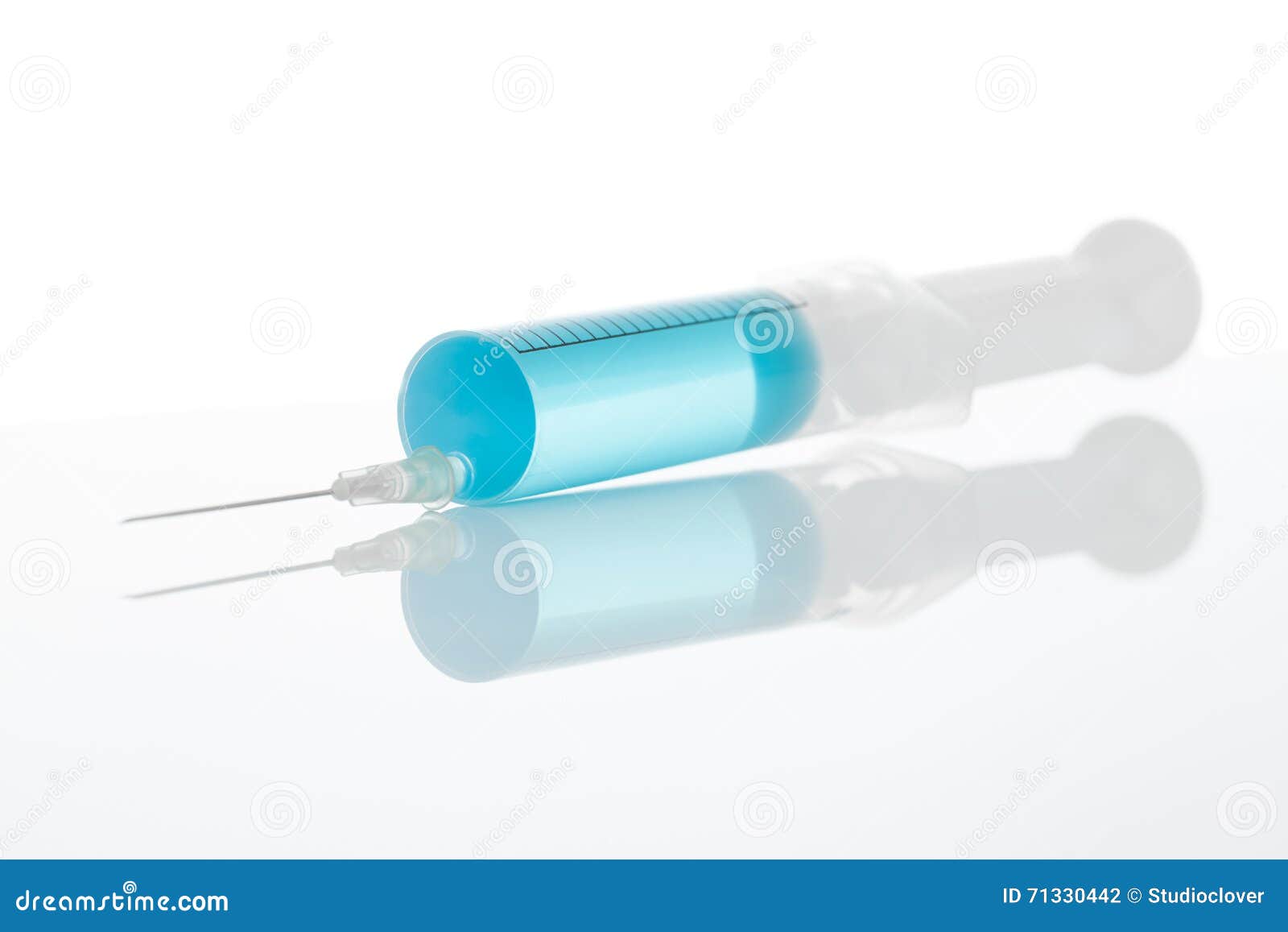 Medical Syringe with Blue Solution Inside - Studio Shot Stock Photo ...