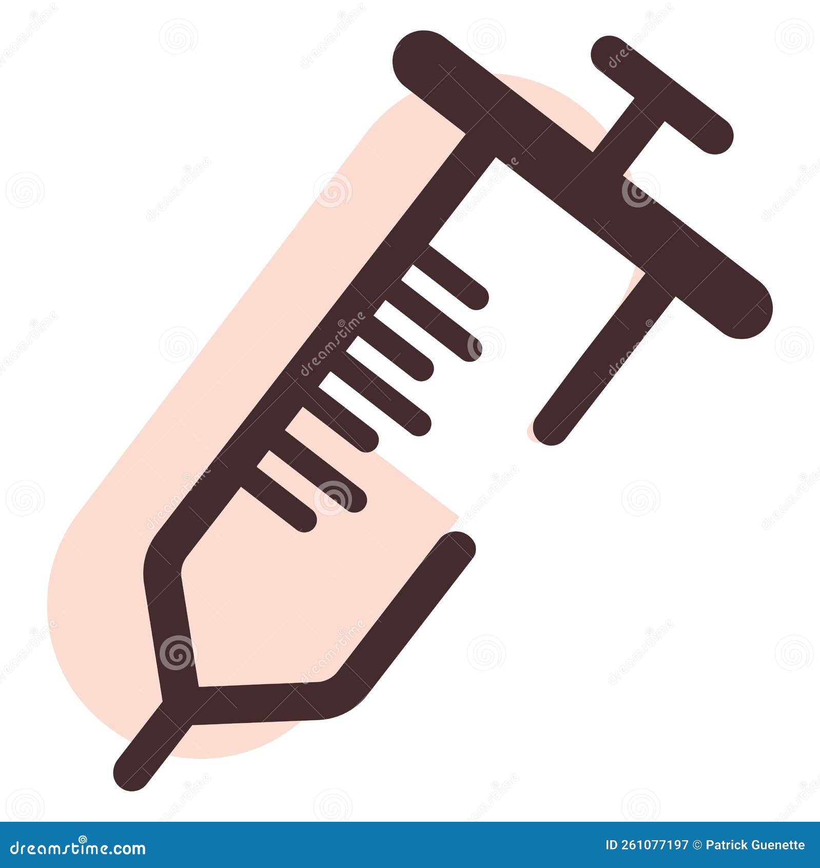 Medical syringe, icon stock vector. Illustration of glass - 261077197