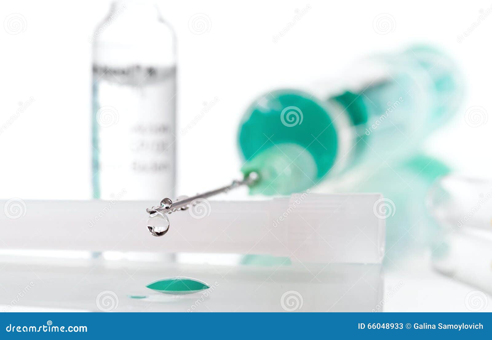 Medical syringe stock image. Image of investigated, injection - 66048933