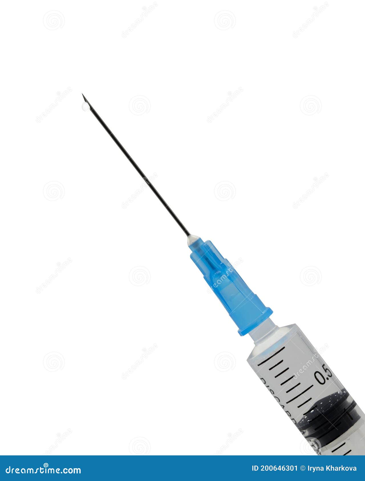 Medical Syringe with Injection Solution on White Background. Stock ...