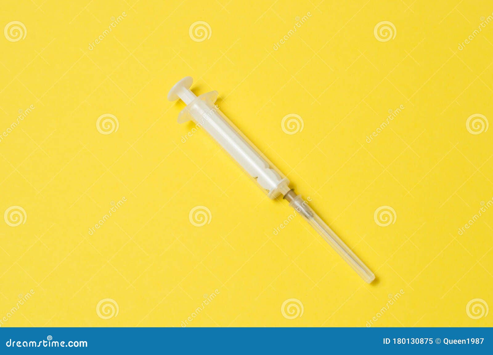 Medical Syringe Isolated on a Yellow Background Stock Image - Image of ...